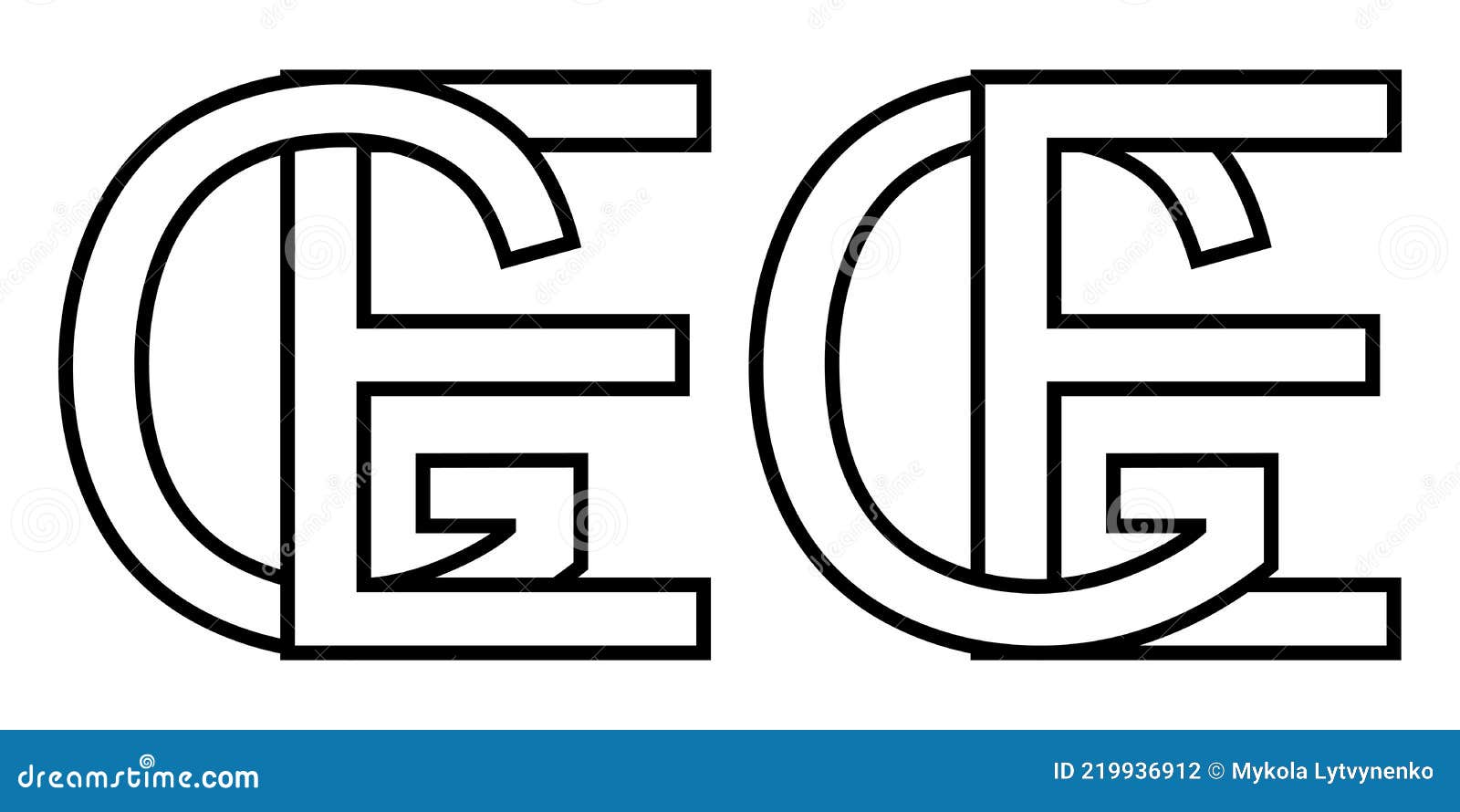 Logo Sign Ge Eg Icon Sign Interlaced Letters E G Vector Logo Ge, Eg ...