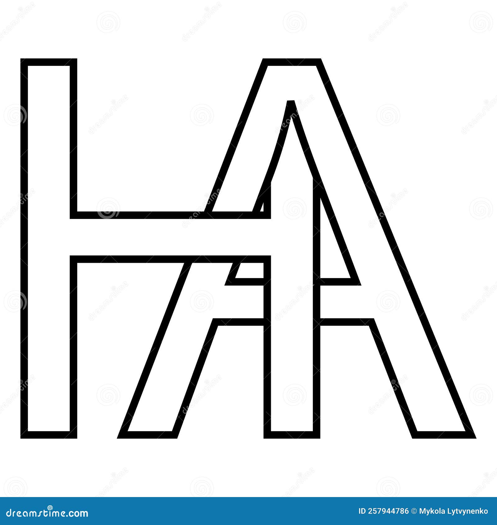 Logo Sign Ha Ah Icon, Nft Interlaced Letters a H Stock Vector ...