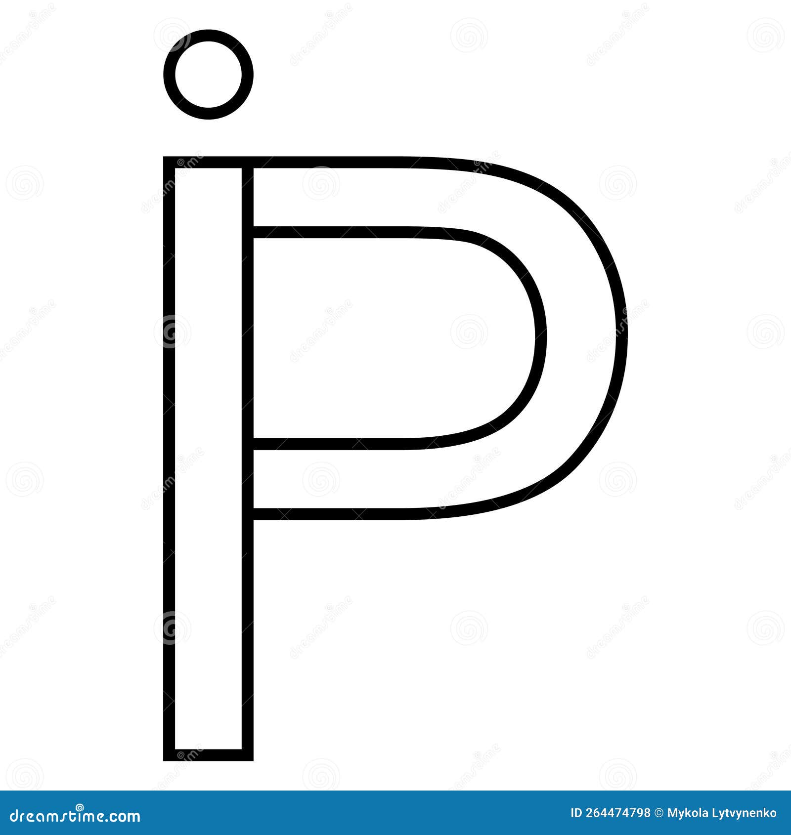 Logo Sign Ip Pi Icon Nft Interlaced Letters I P Stock Vector ...