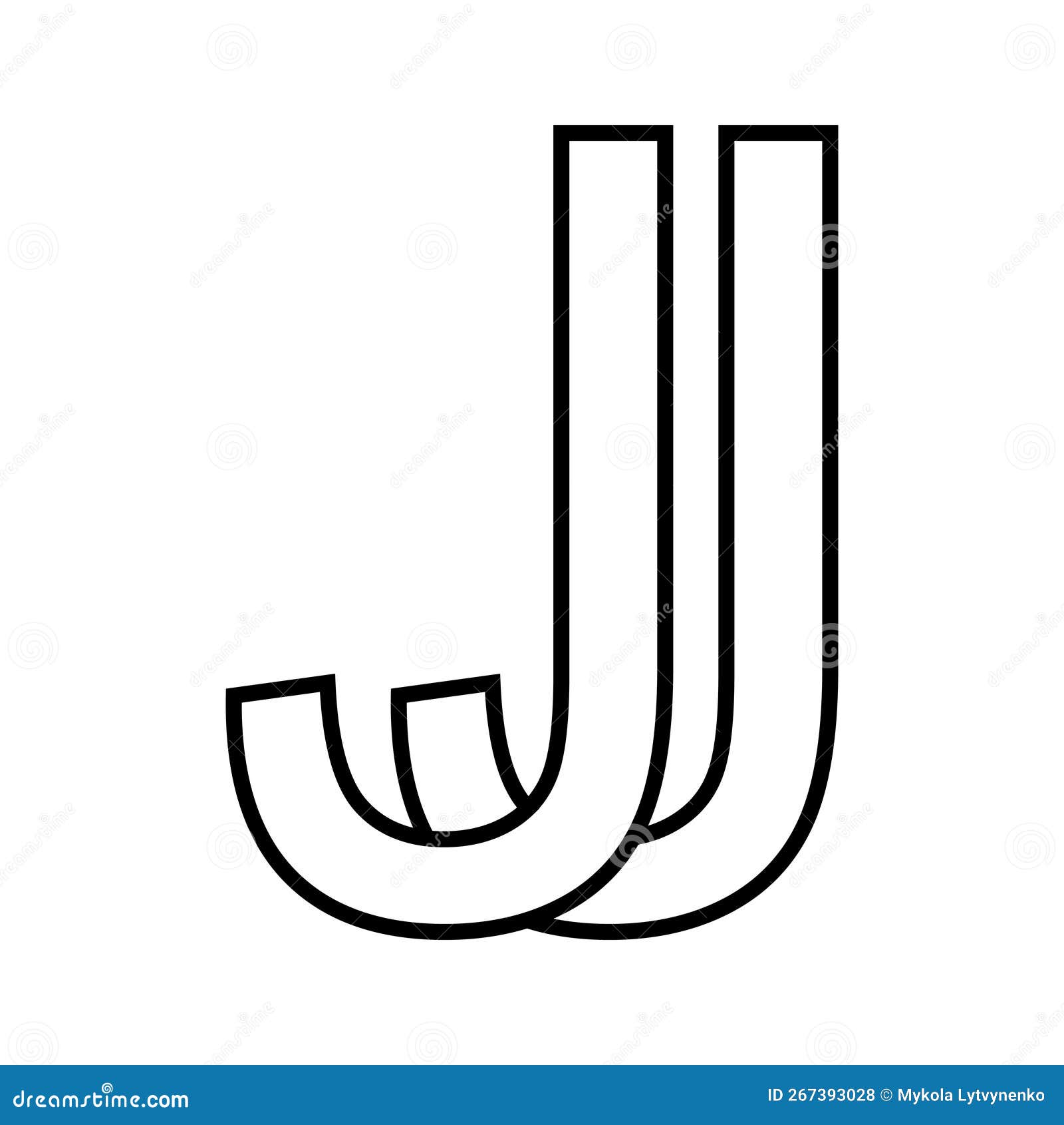 Logo Sign J Jj Icon Double Letters Logotype J Stock Vector ...