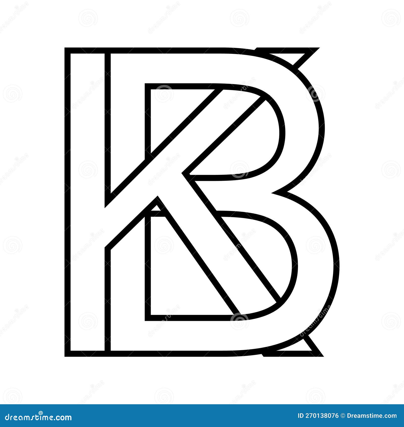 Logo Sign Kb Bk Icon Double Letters Logotype B K Stock Vector ...