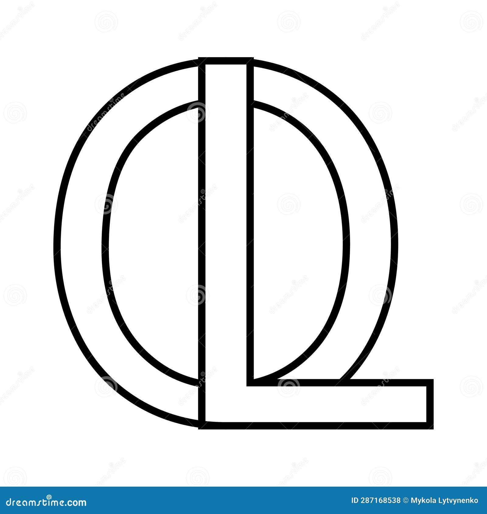 Logo Sign Lo Ol, Icon Double Letters Logotype O L Vector Illustration ...
