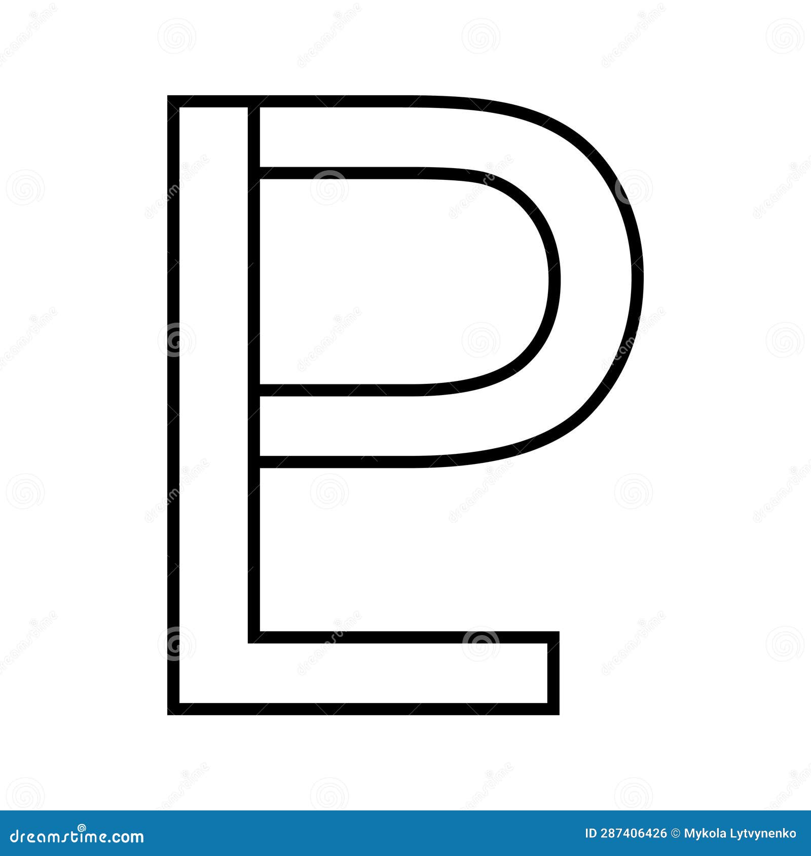 Logo Sign Lp Pl, Icon Double Letters Logotype P L Vector Illustration ...
