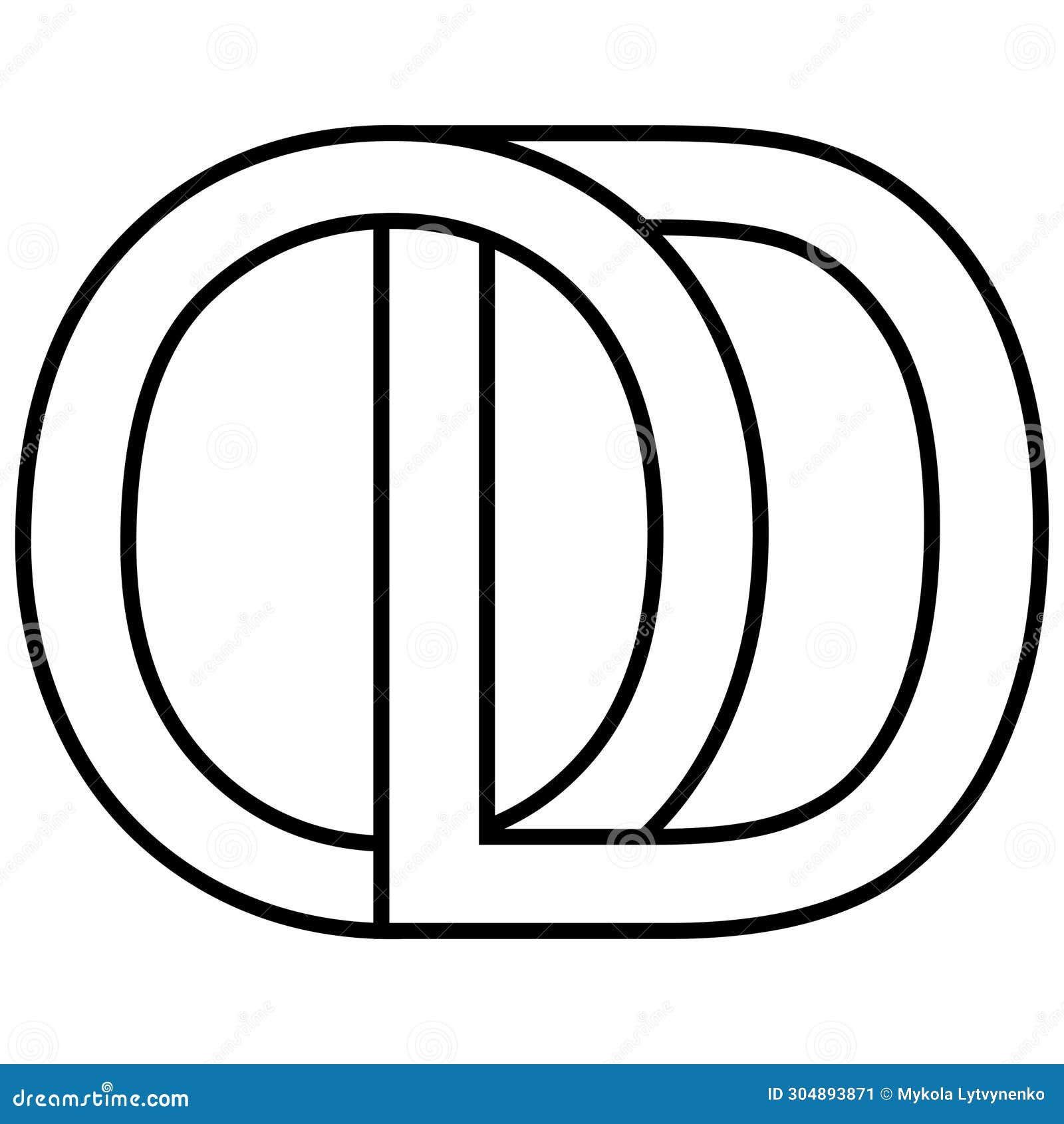 Logo Sign Od, Do Icon Double Letters Logotype D O Stock Illustration ...