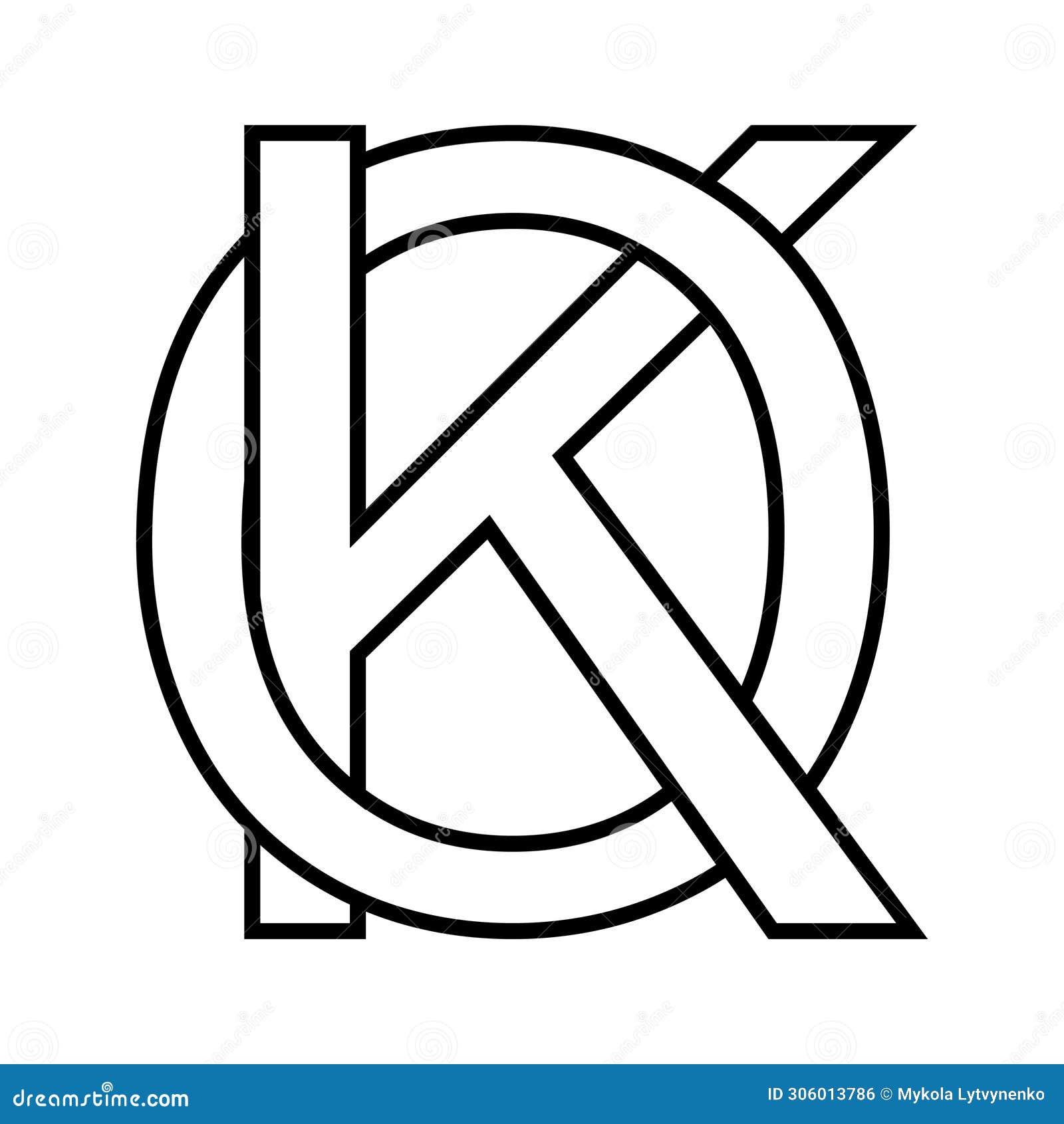 Logo Sign Ok Ko Icon Double Letters Logotype K O Vector Illustration ...