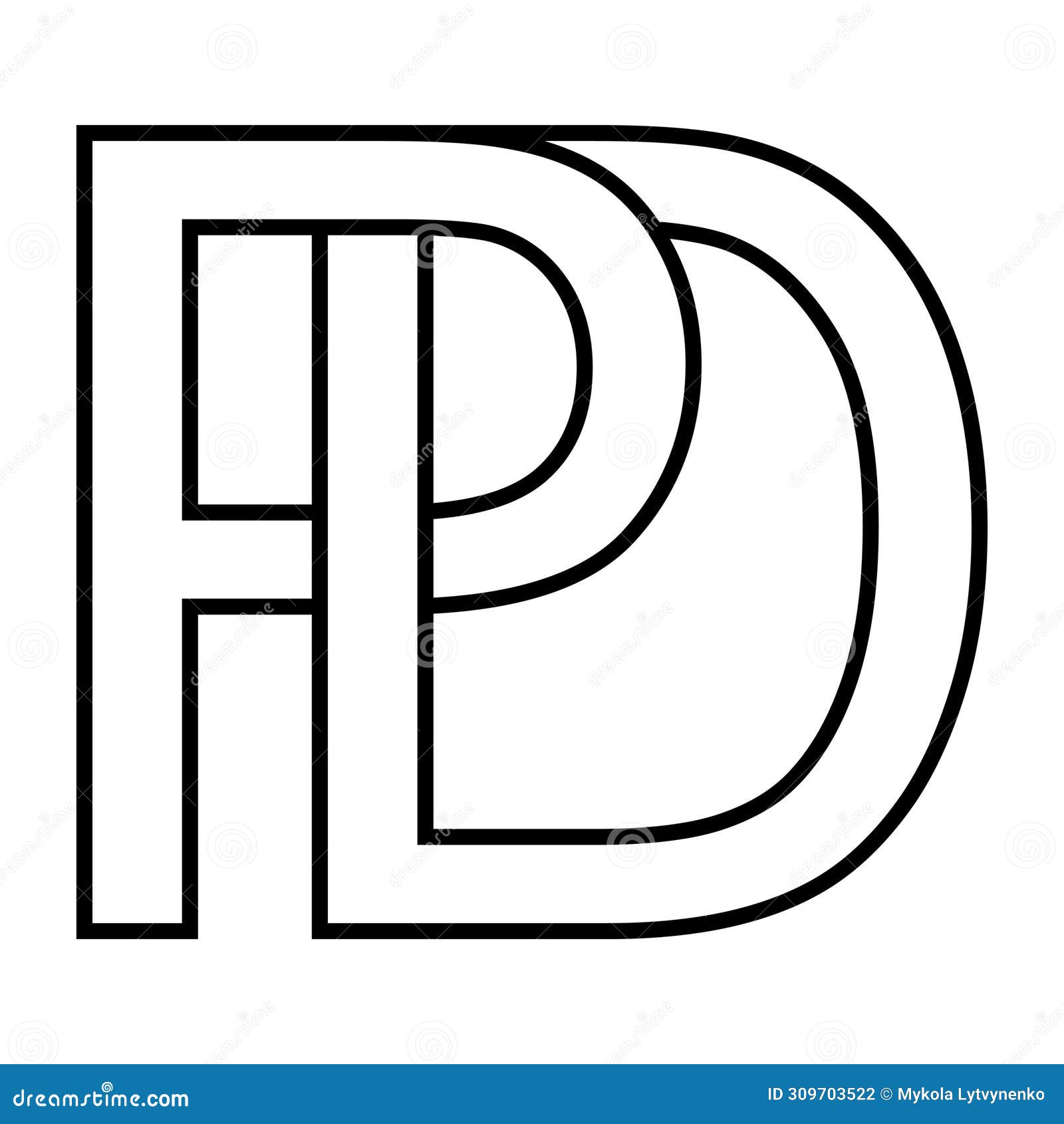 Logo Sign Pd Dp Icon Double Letters Logotype P D Vector Illustration ...