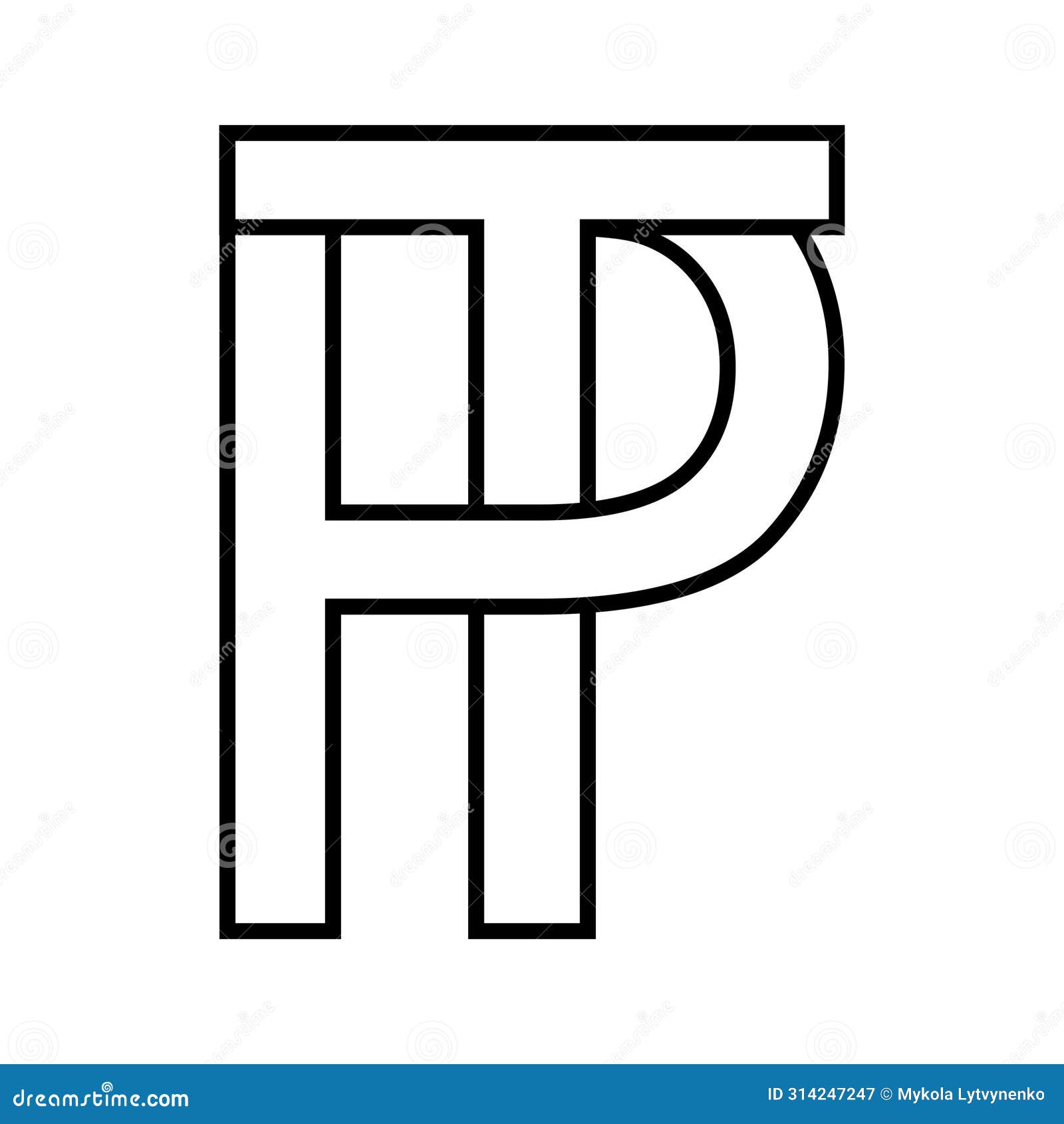 Logo Sign Pt, Tp Icon Double Letters Logotype P T Stock Vector ...