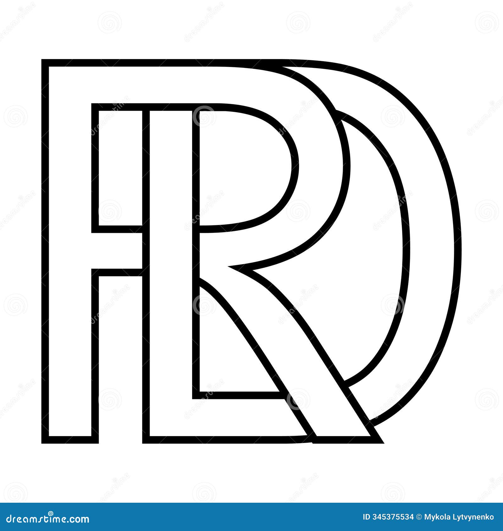 Logo Sign Rd Dr Icon, Double Letters Logotype R D Vector Illustration ...