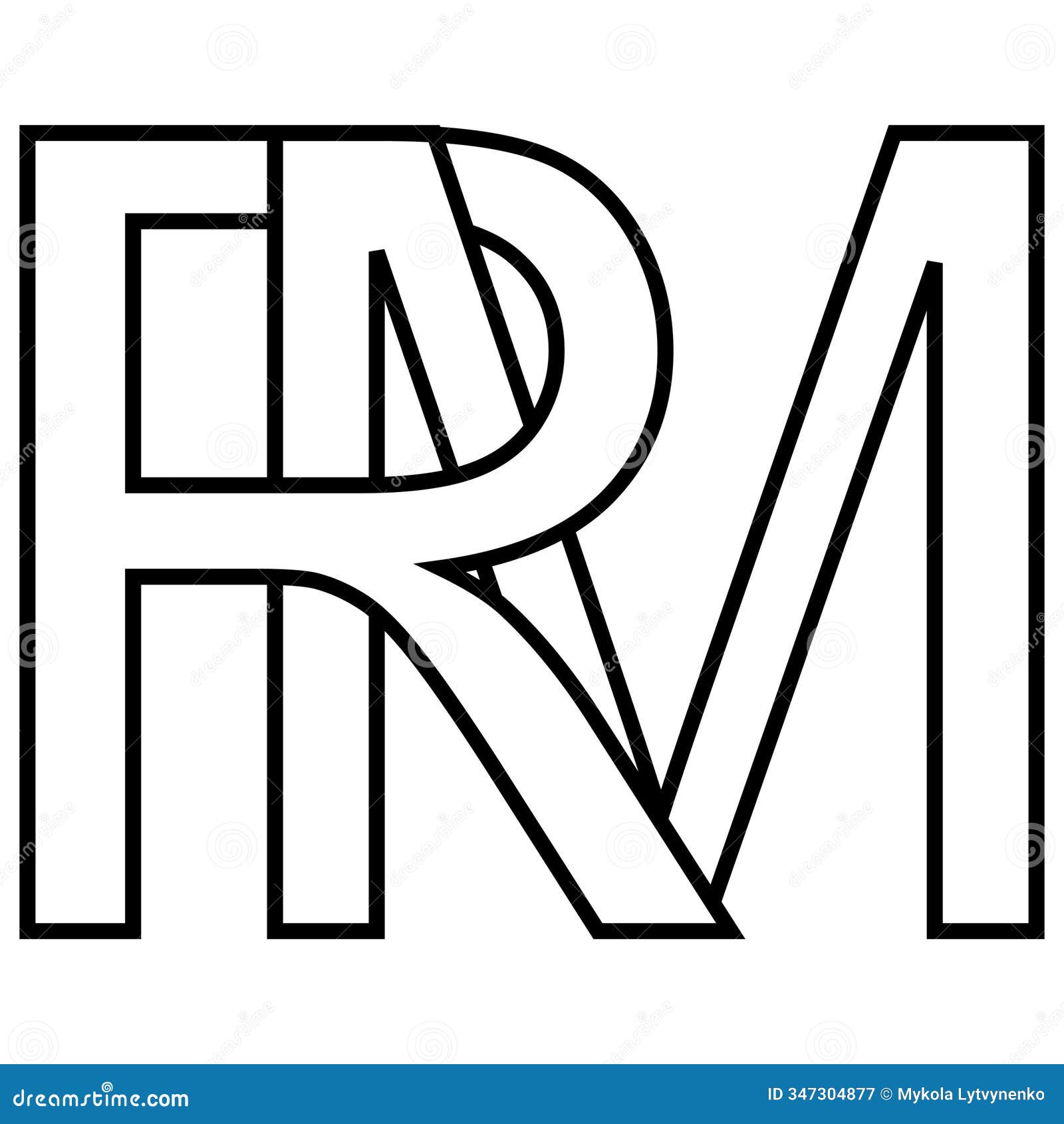 Logo Sign Rm Mr Icon Double Letters Logotype R M Stock Illustration ...