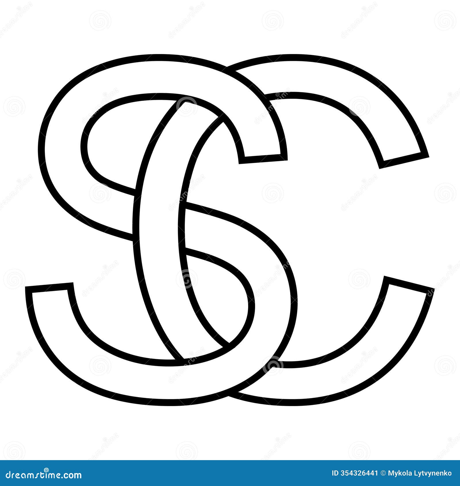 Logo Sign Sc Cs Icon, Double Letters Logotype C S Stock Illustration - Illustration of aesthetic ...