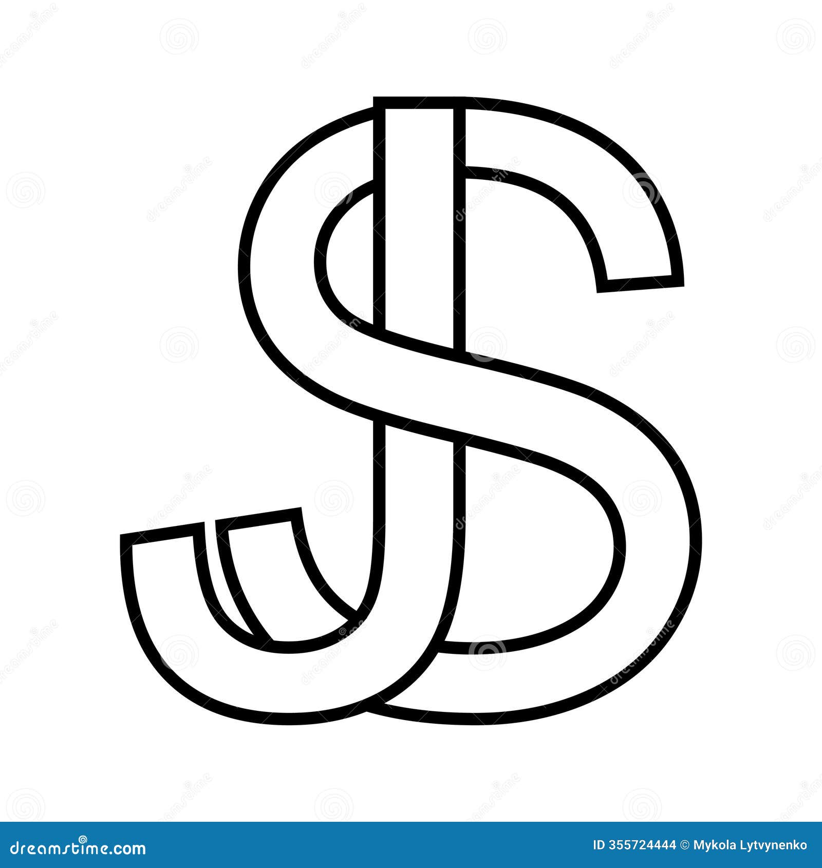 Double B Letters. 2B Monogram Consist Of Inwrought Yellow Lines ...