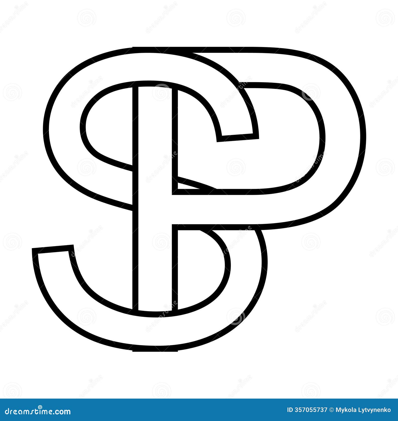 Logo Sign Sp Ps Icon, Double Letters Logotype P S Cartoon Vector ...