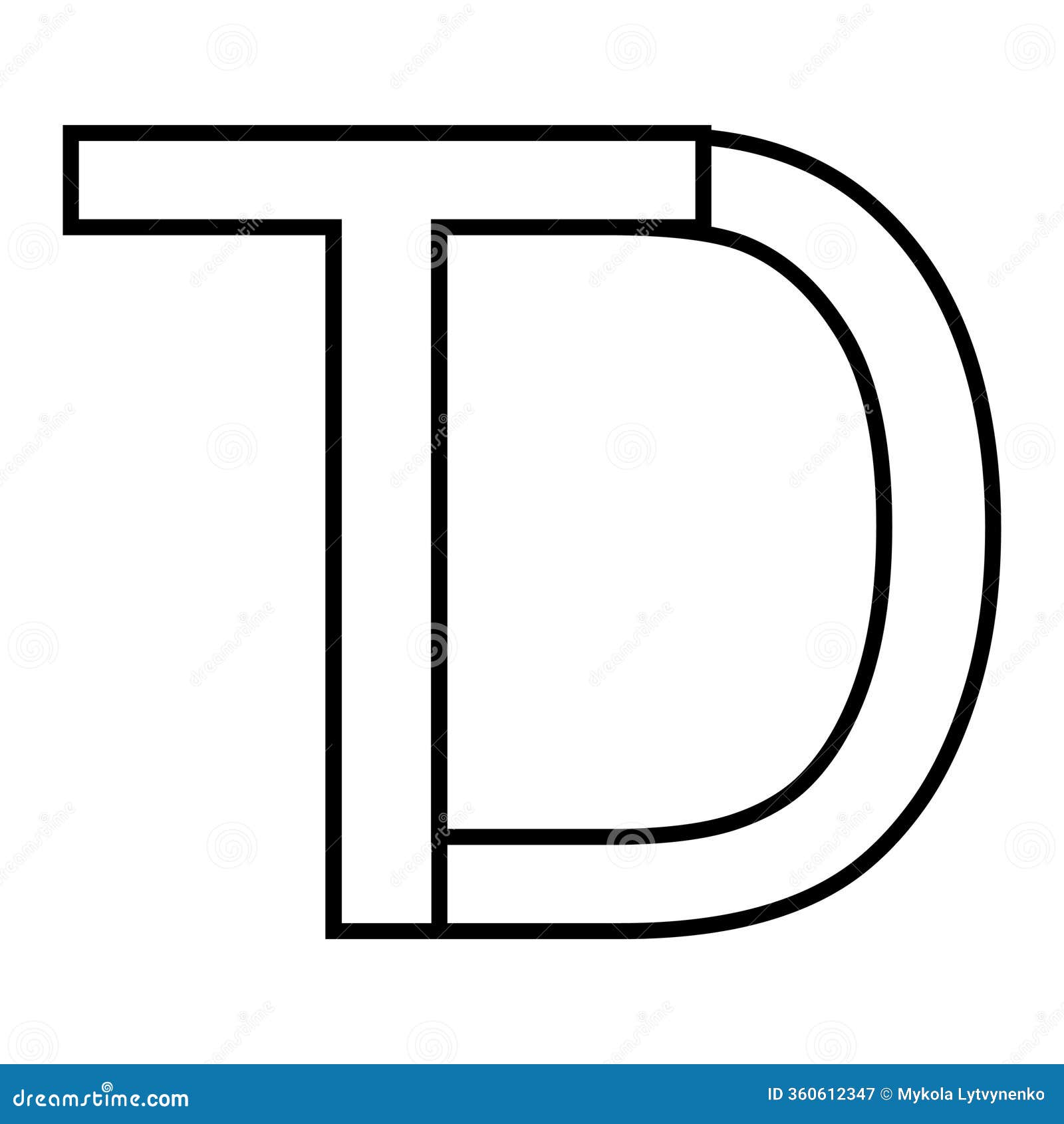 Logo Sign Td Dt Icon, Double Letters Logotype T D Stock Illustration ...