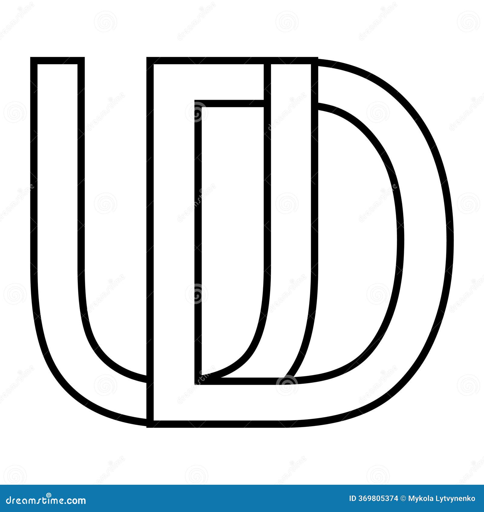 Logo Sign Ud Du Icon, Double Letters Logotype U D Vector Illustration ...