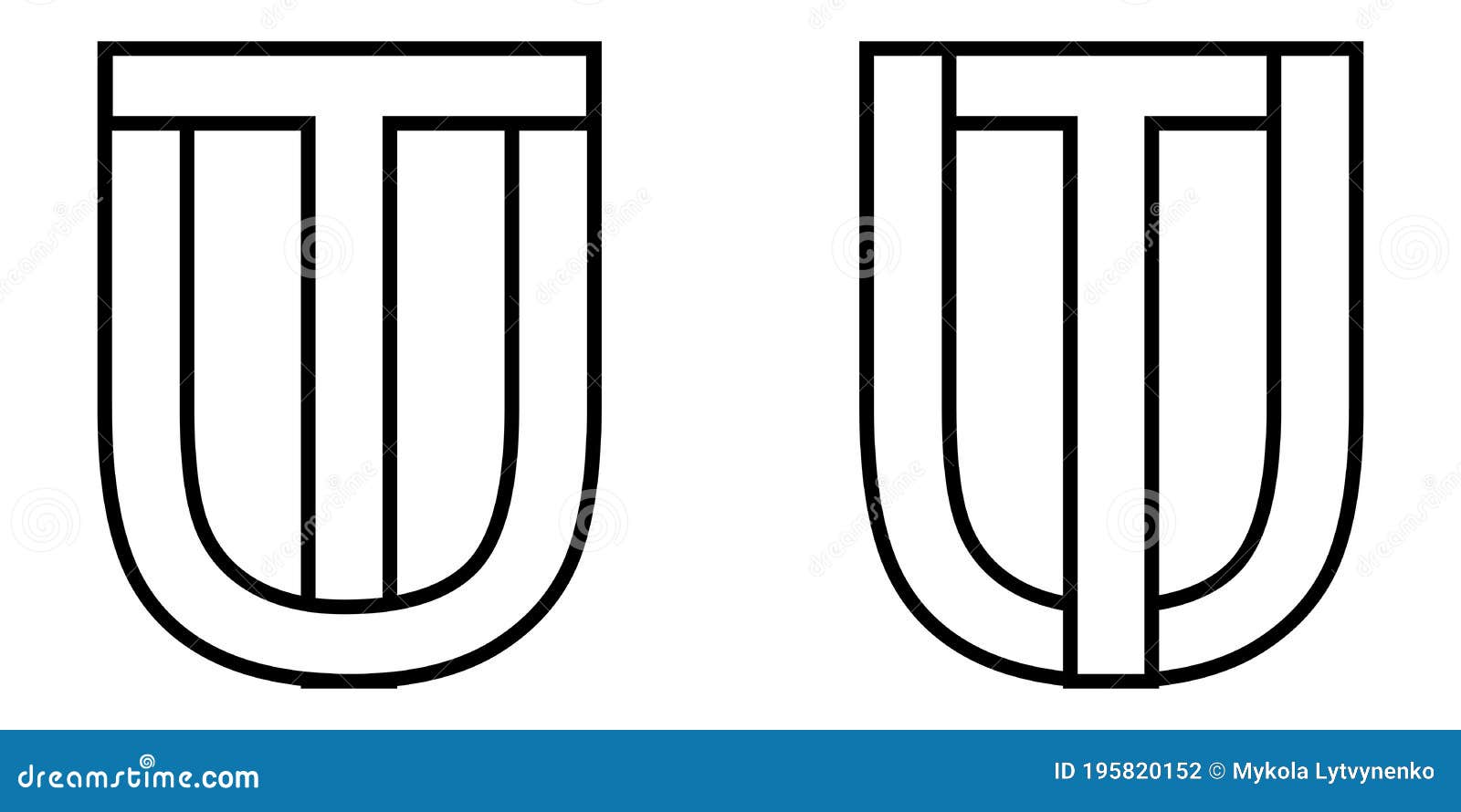 Logo Sign Ut Tu Icon Sign Two Interlaced Letters U, T Vector Logo Ut ...