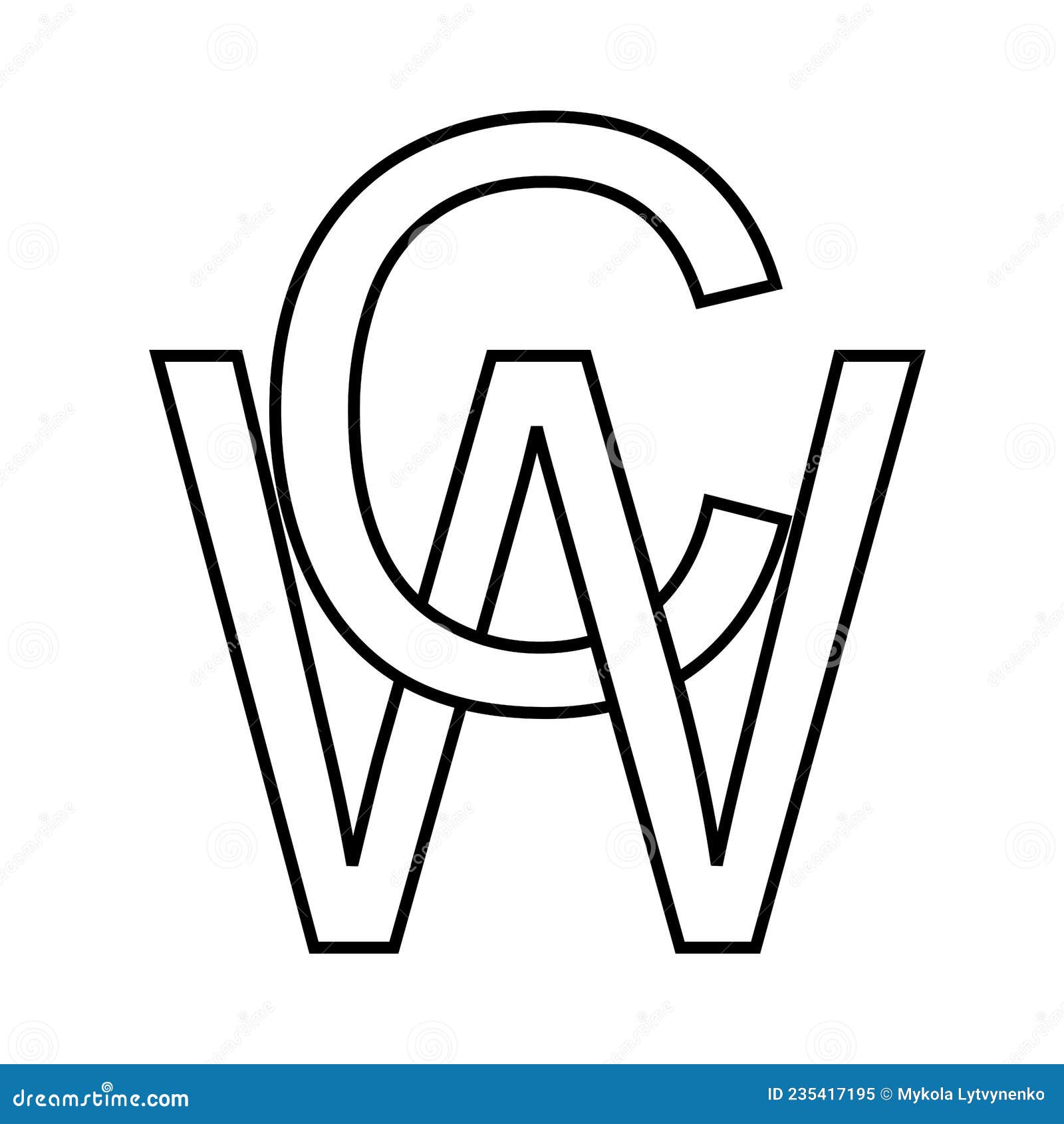 Logo Sign Wc Cw, Icon Sign Interlaced Letters C W Stock Vector ...