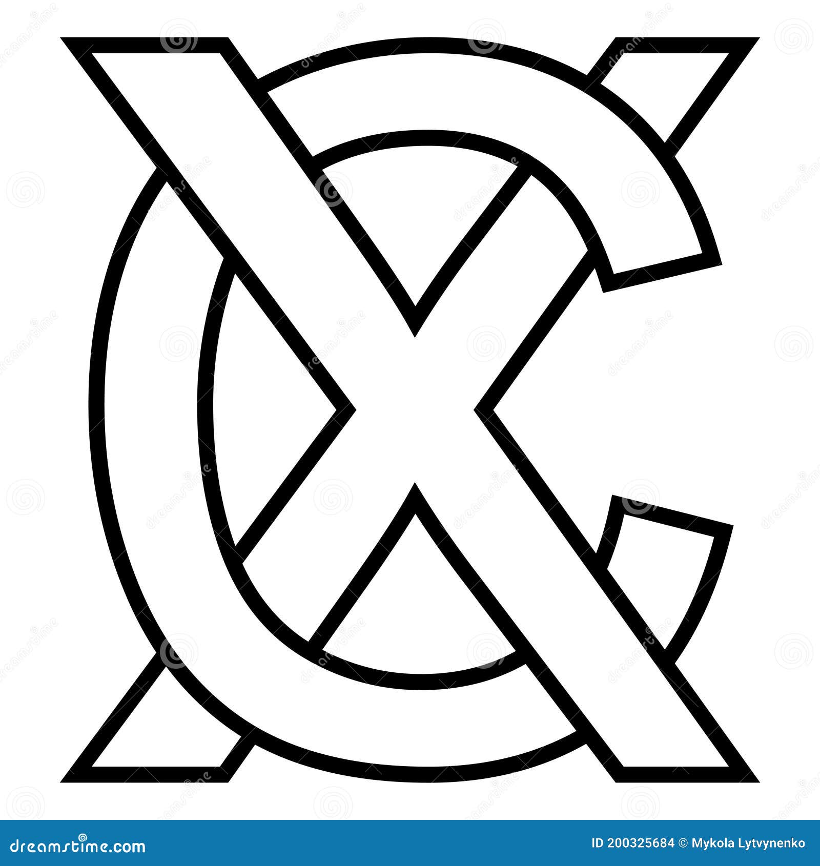 Logo Sign Xc Cx Icon Sign Two Interlaced Letters X, C Vector Logo Xc ...