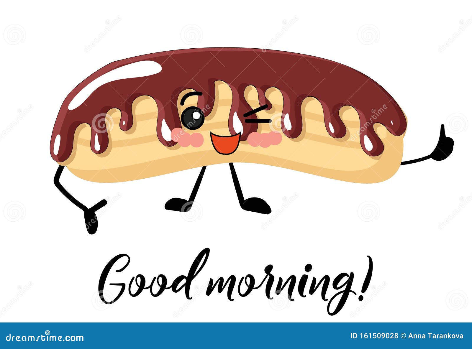 Logo Or Signboard Design. Shop Eclairs. Yellow Background. Eclair With ...