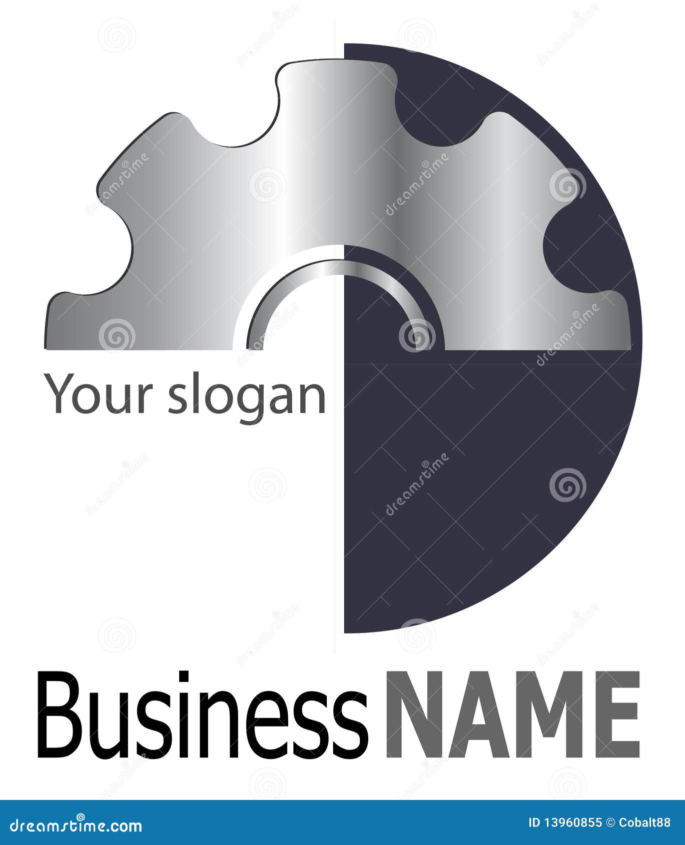 Logo silver gears stock vector. Illustration of logo - 13960855