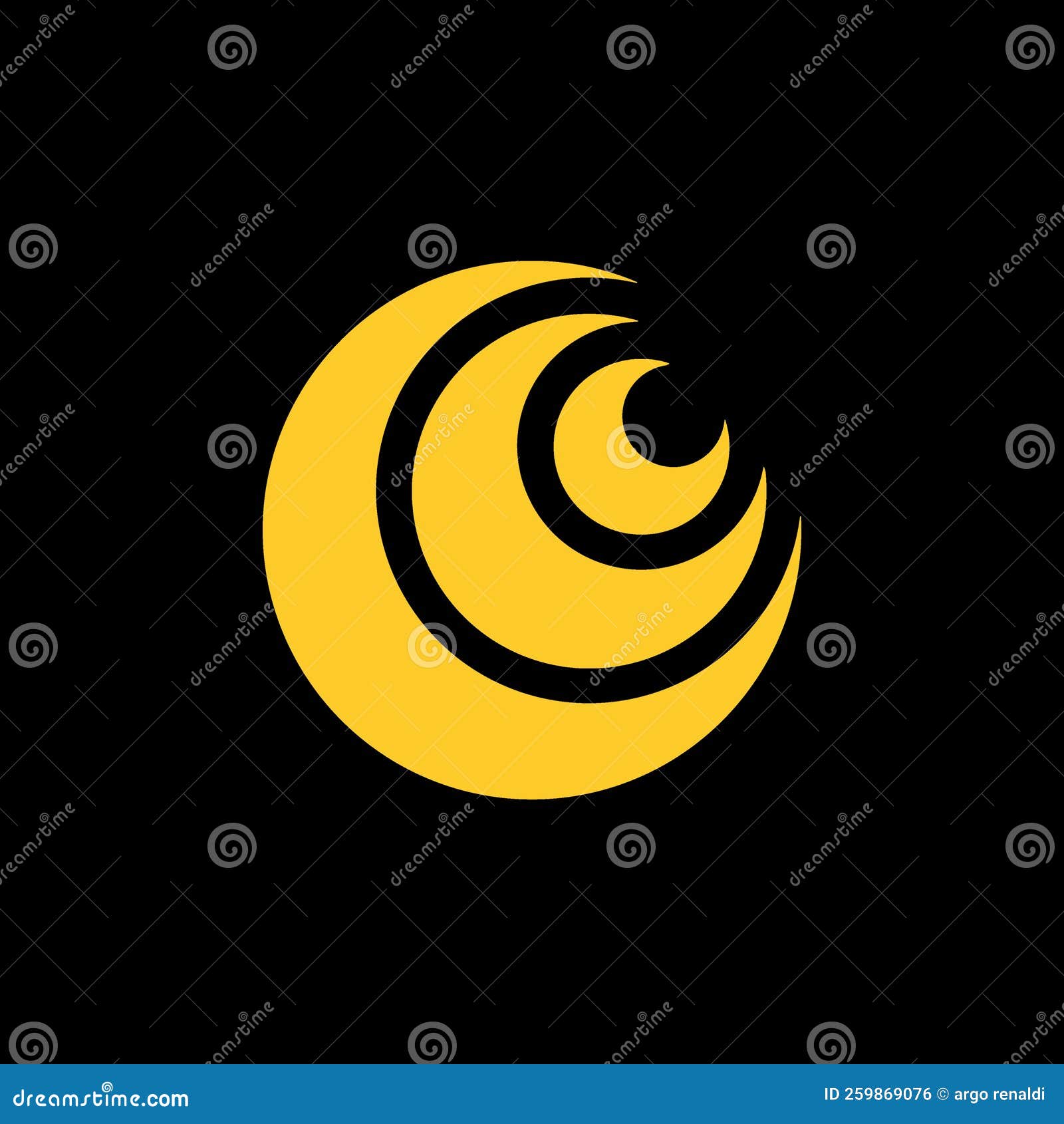 Triple Crescent Moon Symbol Icon Stock Illustration | CartoonDealer.com ...