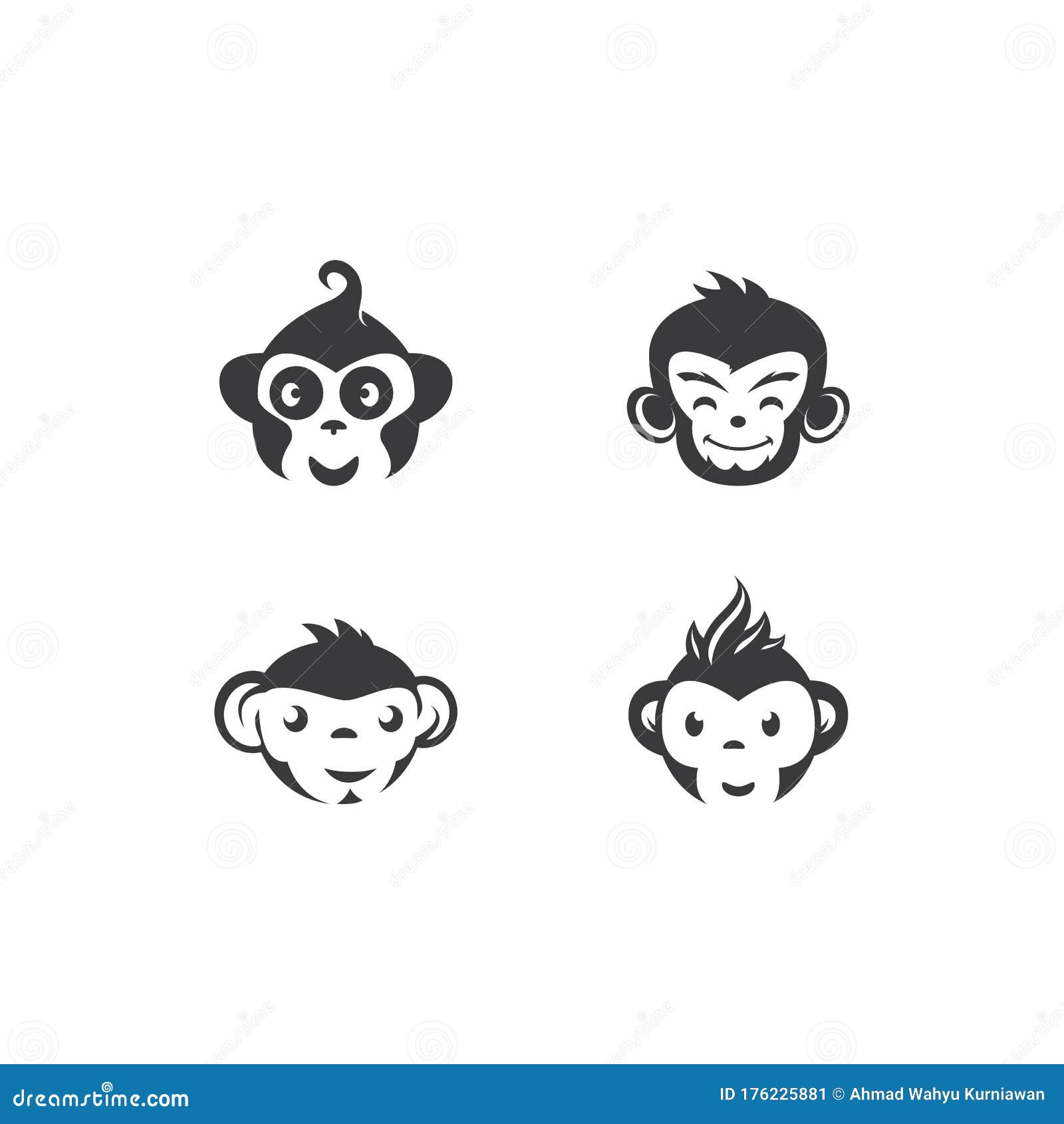 Logo singe illustration de vecteur. Illustration du jungle - 176225881