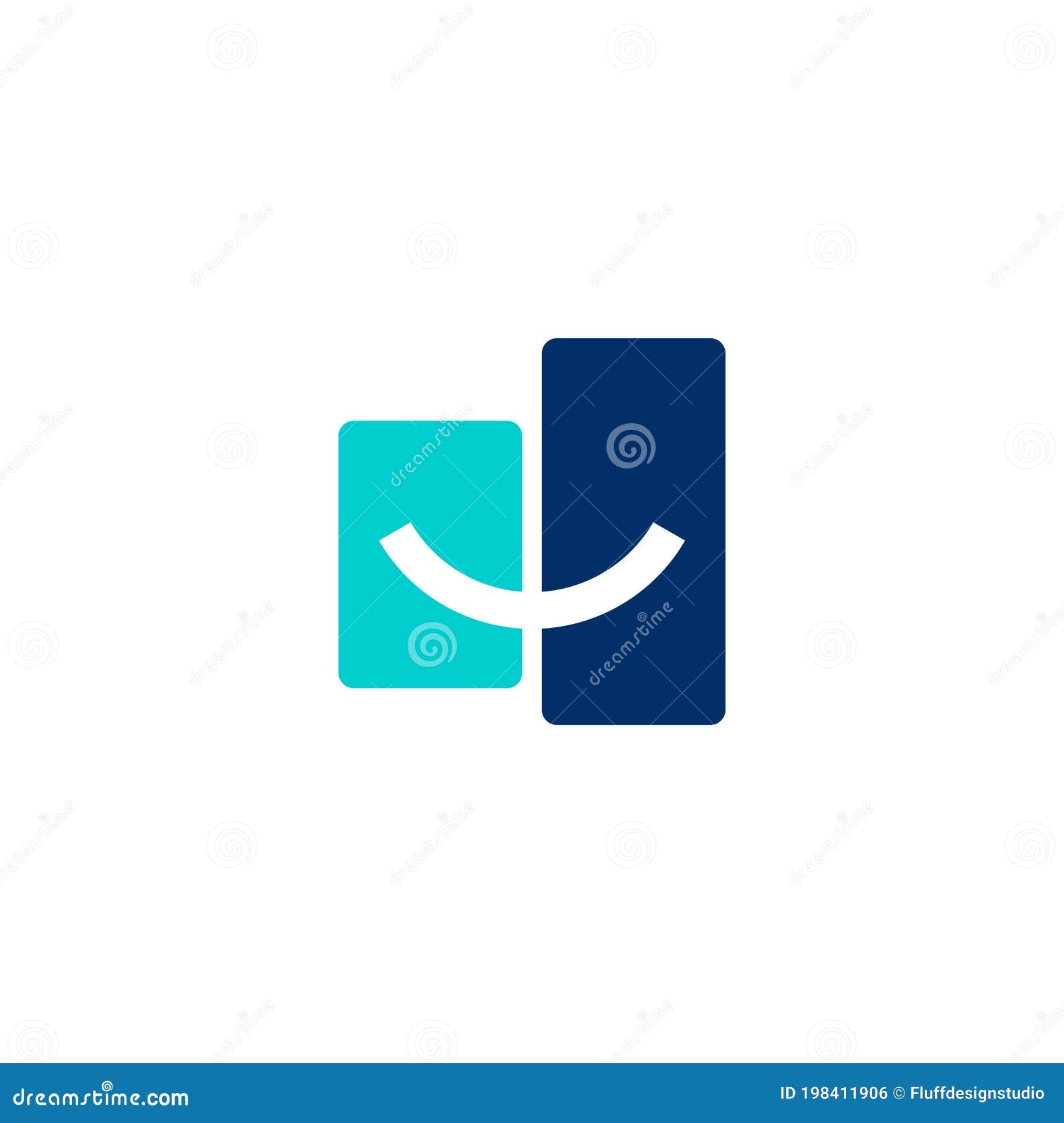 Logo a Smile Curve that Cuts Two Rectangles Stock Vector - Illustration ...