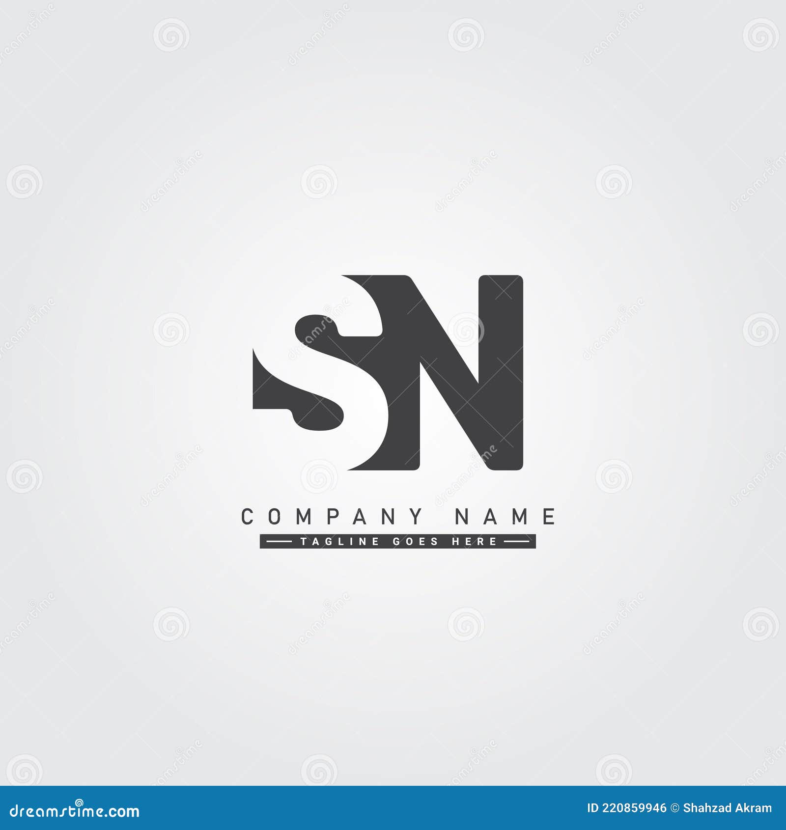 Logo Sn Lettre Initiale Logo Commercial Minimal Illustration de Vecteur ...