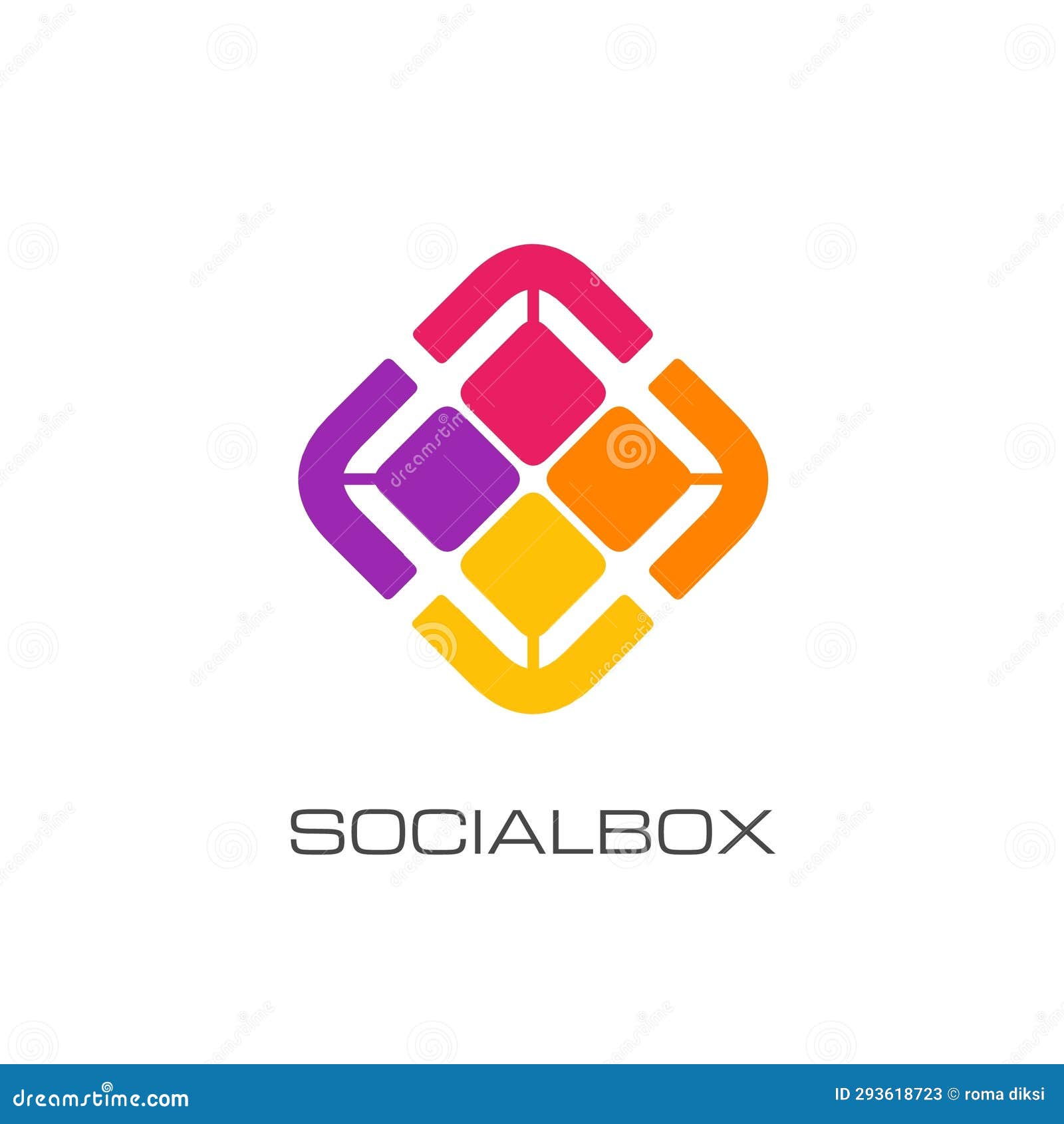 Logo Social Box Tech Company Stock Illustration - Illustration of ...