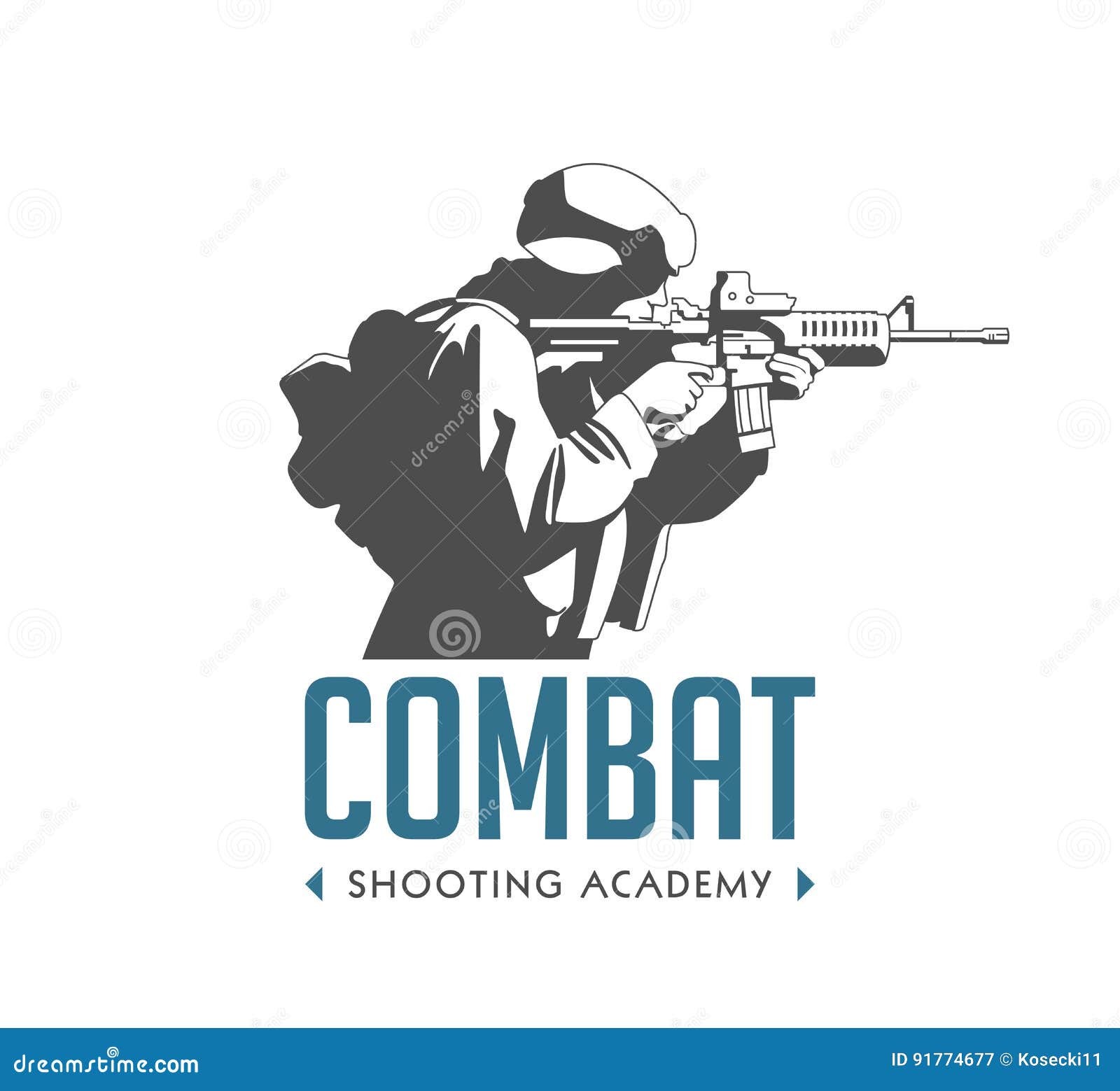 Logo - Soldier with Automatic Rifle Stock Vector - Illustration of logo ...