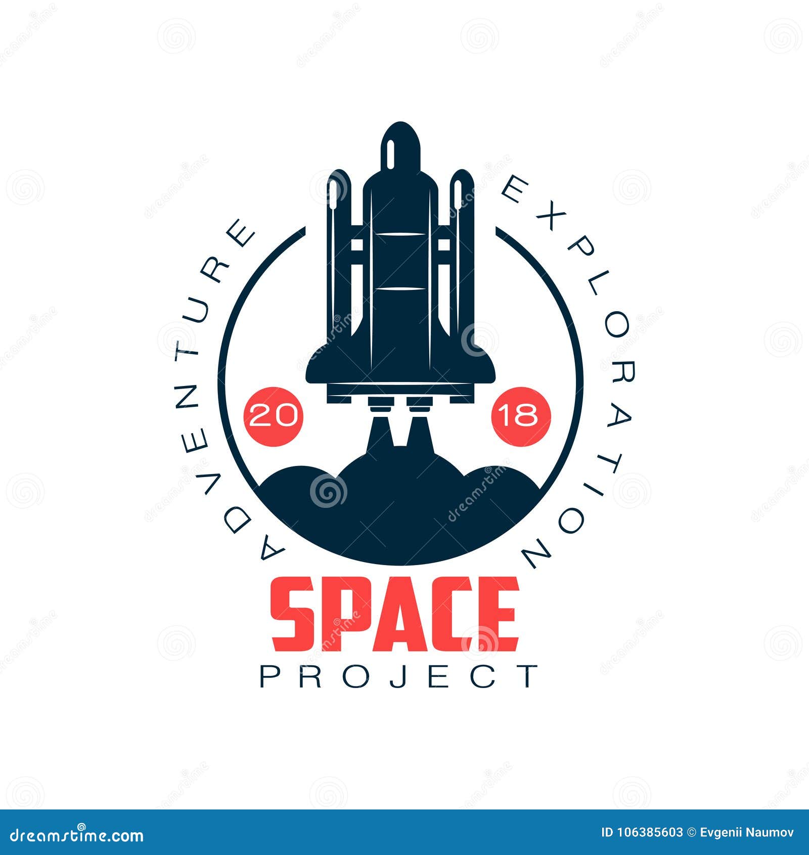 Logo of Spacecraft Launch. Space Exploration and Adventure. Rocket ...