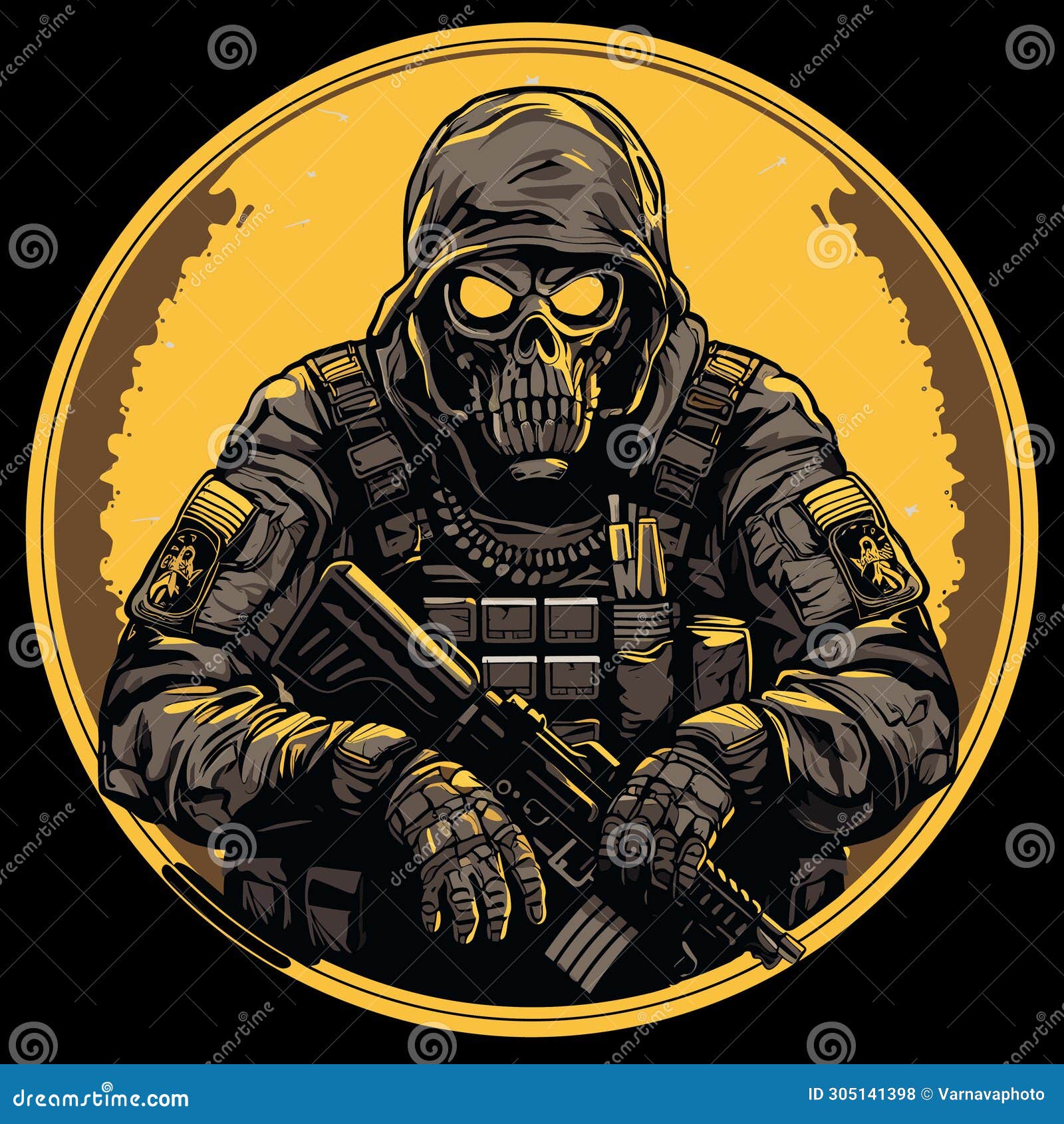 The Logo of the Special Unit is a Skeleton in a Mask with a Machine Gun ...