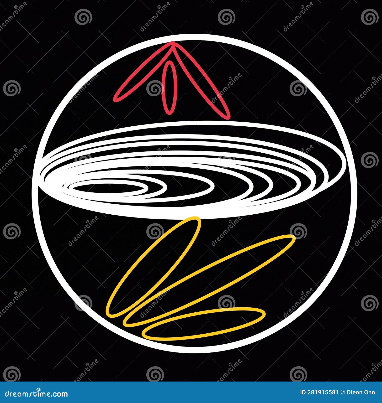 Logo, Spiral and Leaves Span the Earth Stock Illustration ...