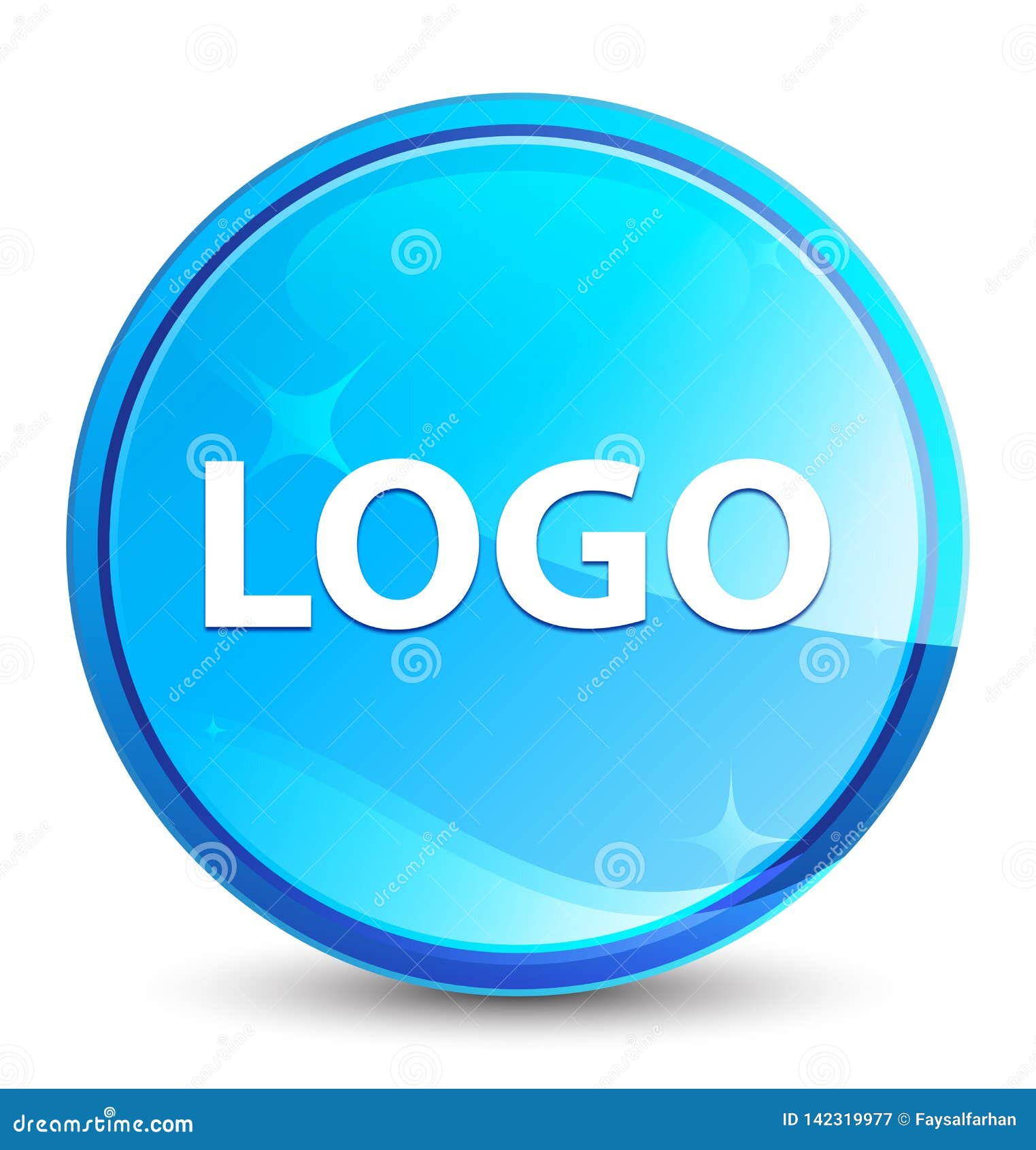 Logo Splash Natural Blue Round Button Stock Vector - Illustration of ...