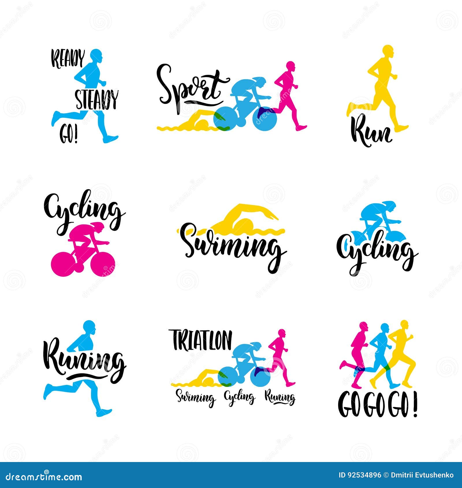 Letters Triathlon Stock Illustrations – 9 Letters Triathlon Stock ...
