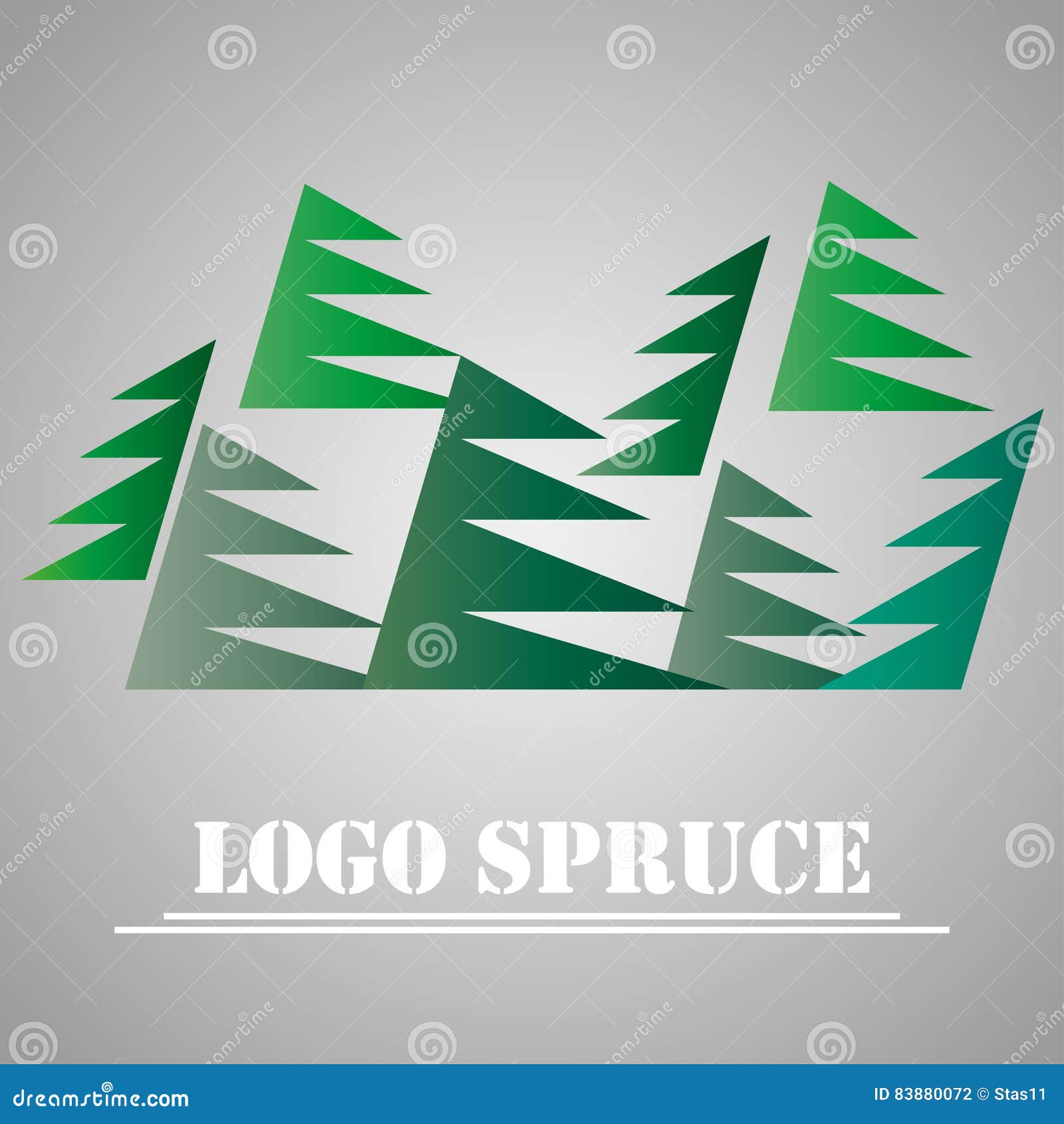 Logo Spruce in a Grey Background. Vector Illustration Stock Vector ...