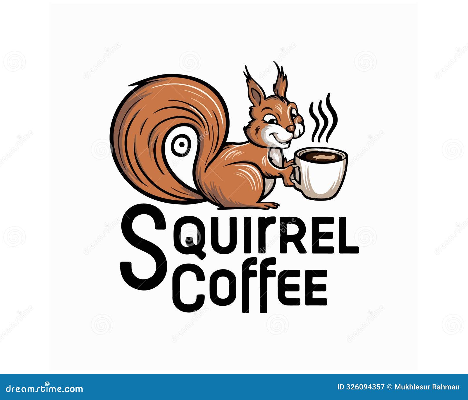 Logo of squirrel coffee. stock illustration. Illustration of icon ...