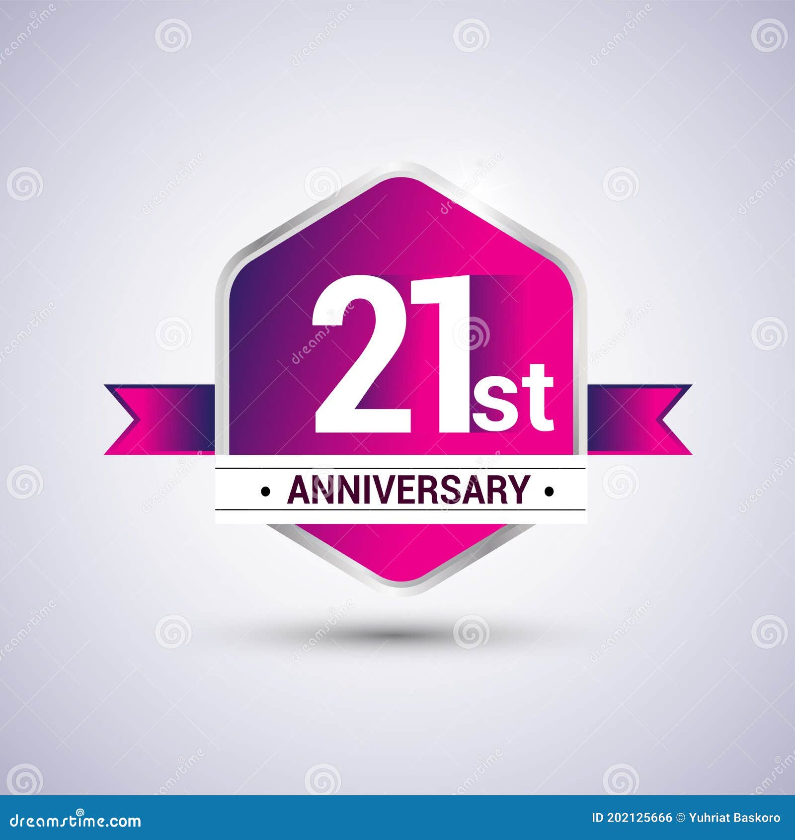 Logo 21st Anniversary Celebration Isolated in Red Hexagon Shape and Red ...