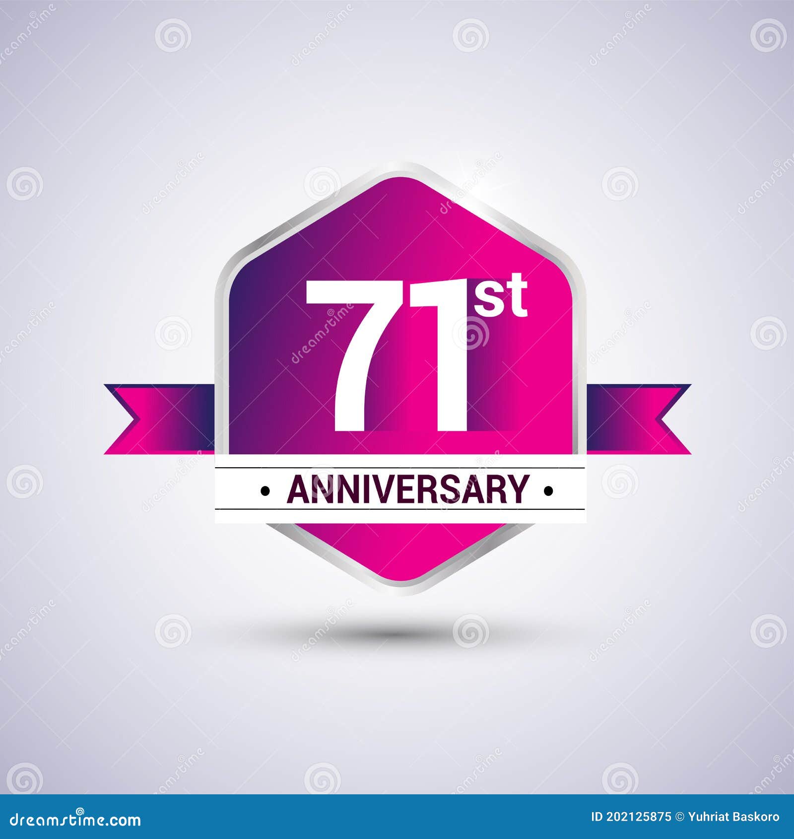 Logo 71st Anniversary Celebration Isolated in Red Hexagon Shape and Red ...