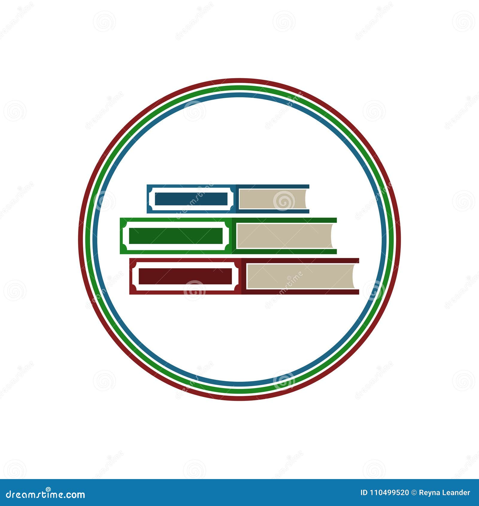 Logo stack of colour books stock vector. Illustration of novel - 110499520