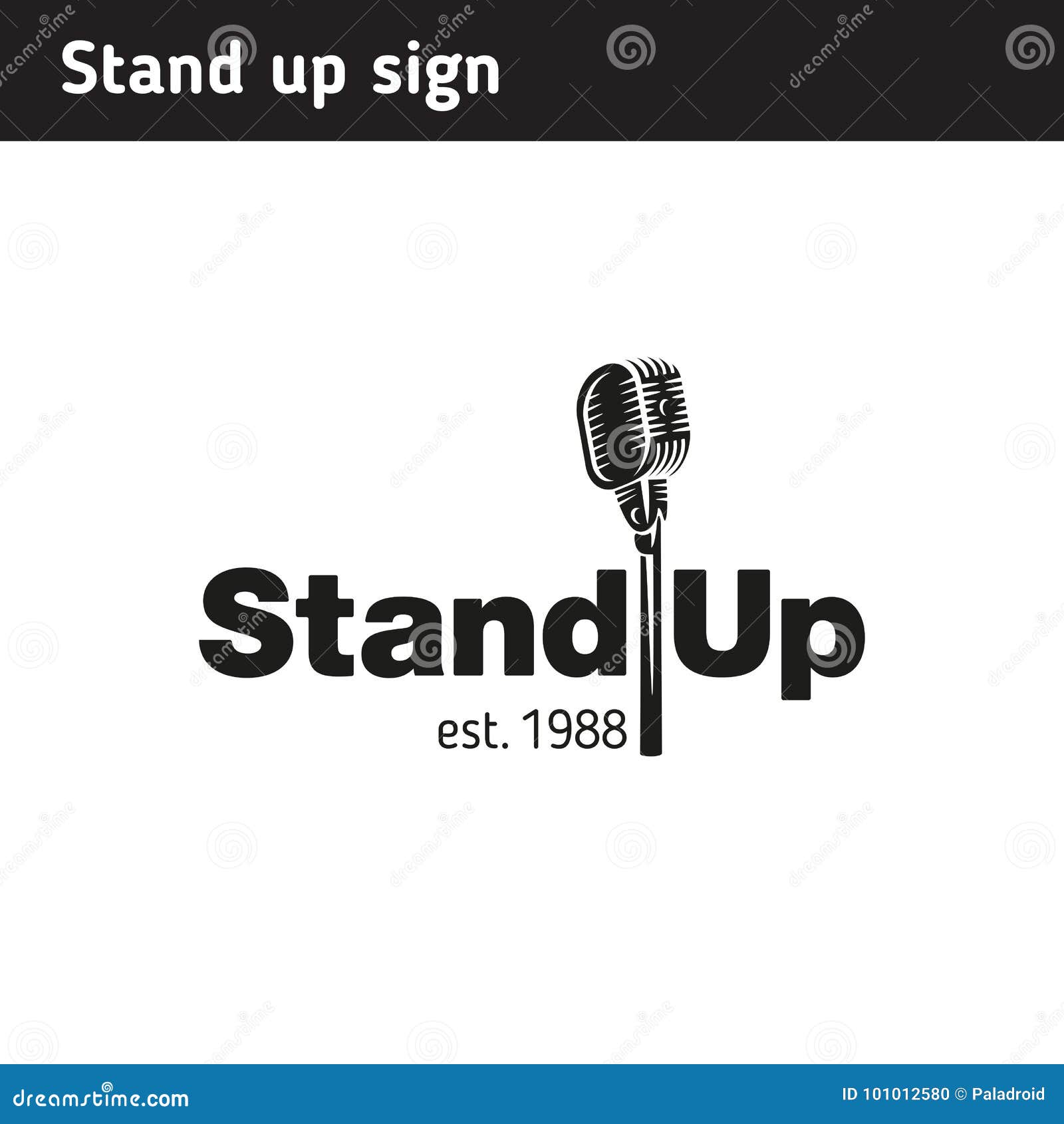 Logo for Stand-up, Microphone Stock Vector - Illustration of beautiful ...