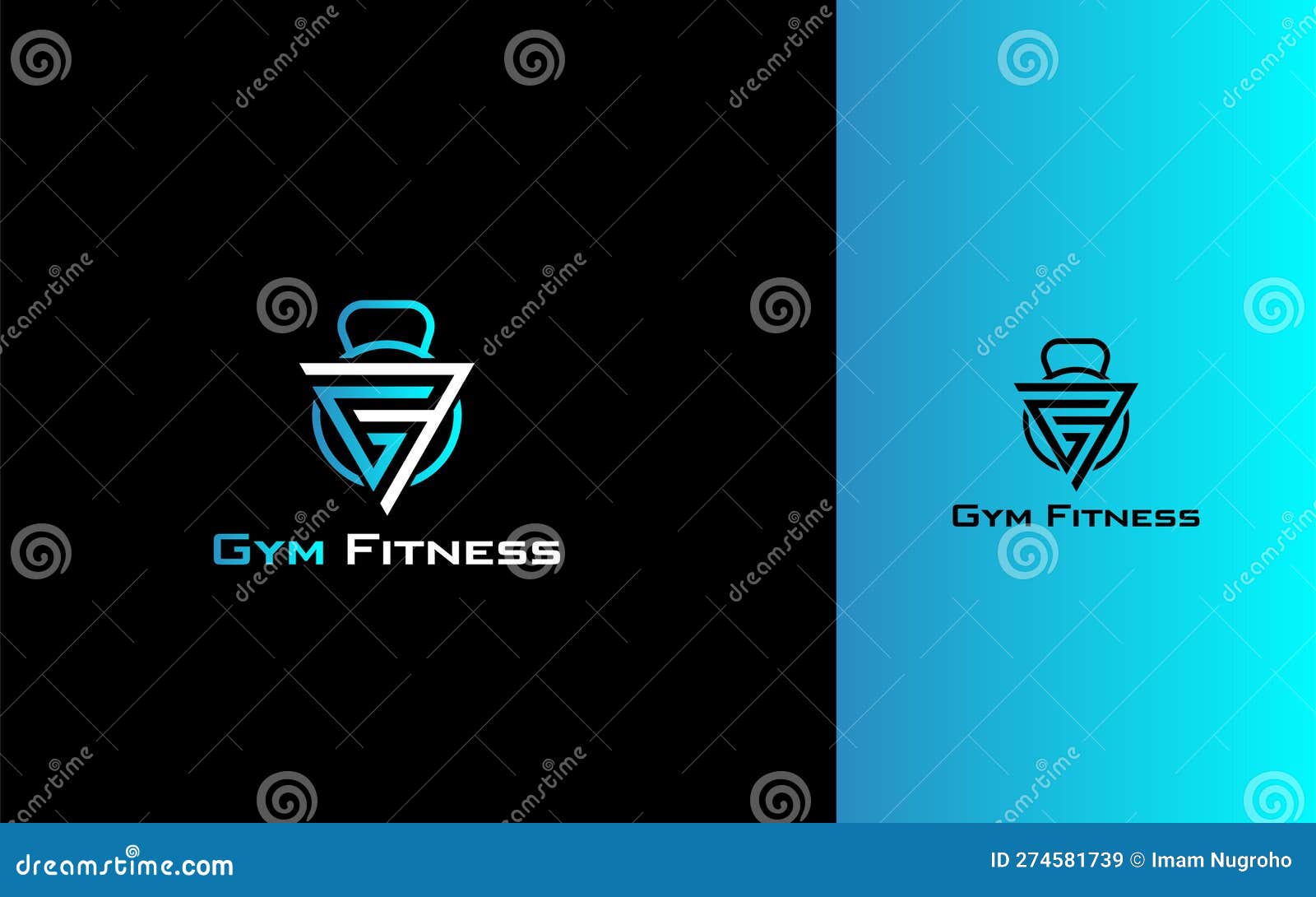 Gym Fitness Modern Monogram Logo Vector Stock Vector - Illustration of ...