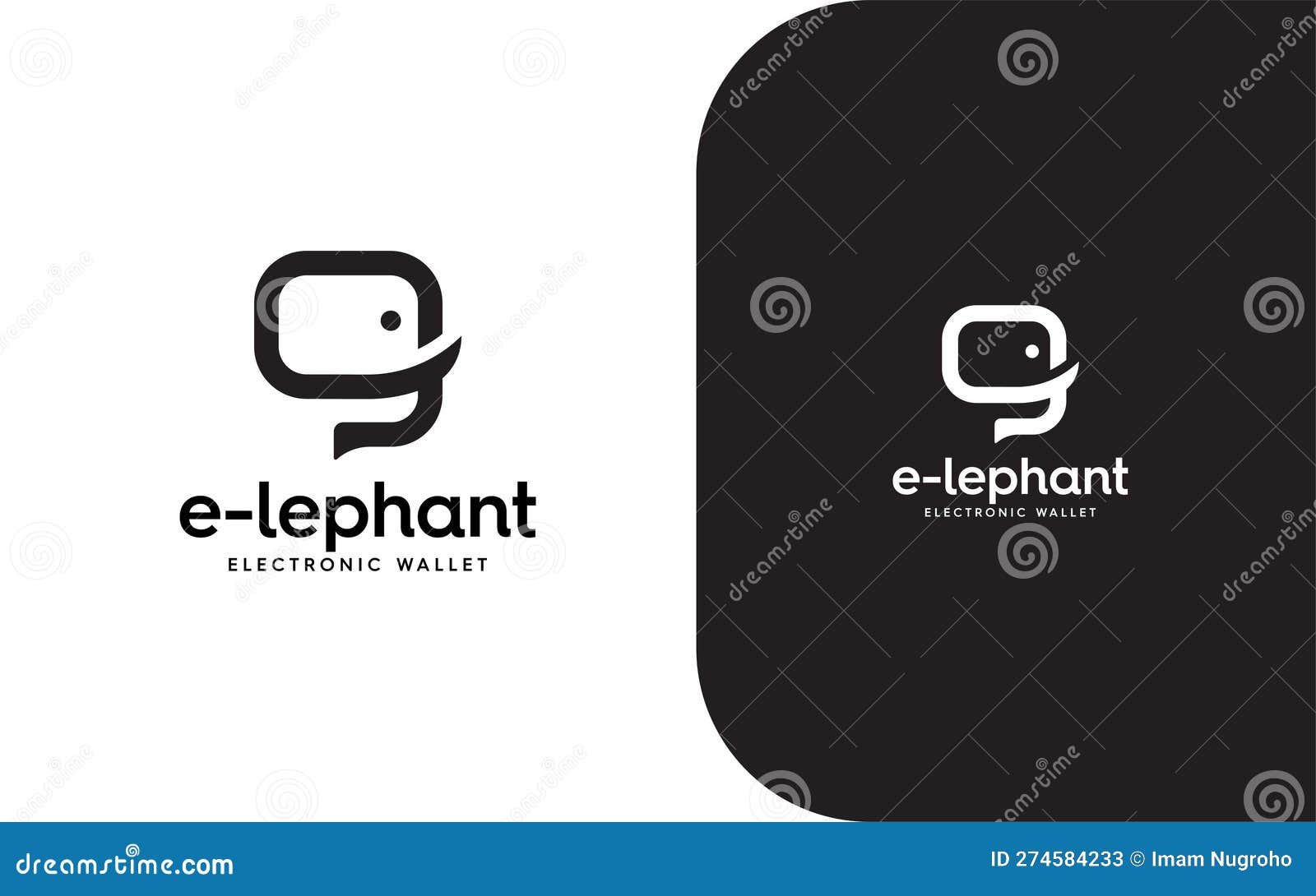 Elephant Wallet Modern Animal Lo Vector Stock Vector - Illustration of ...