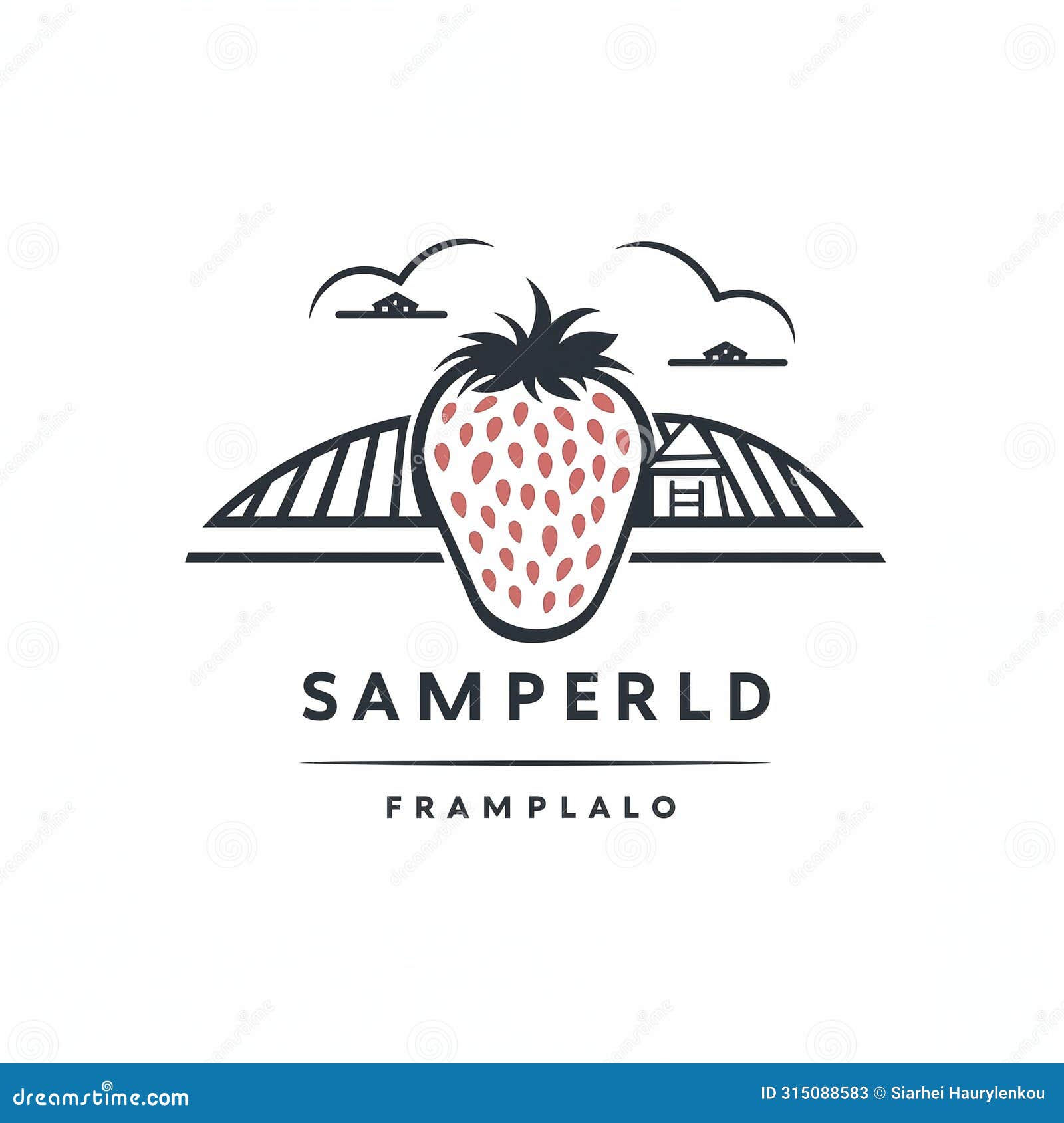 Logo for a Strawberry Farm with Sample Font. AI Generated Stock ...
