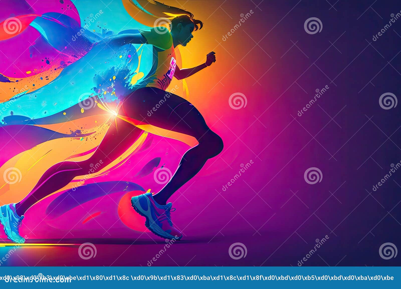 Logo Style Illustration Silhouette Runner Background. Ai Generative ...