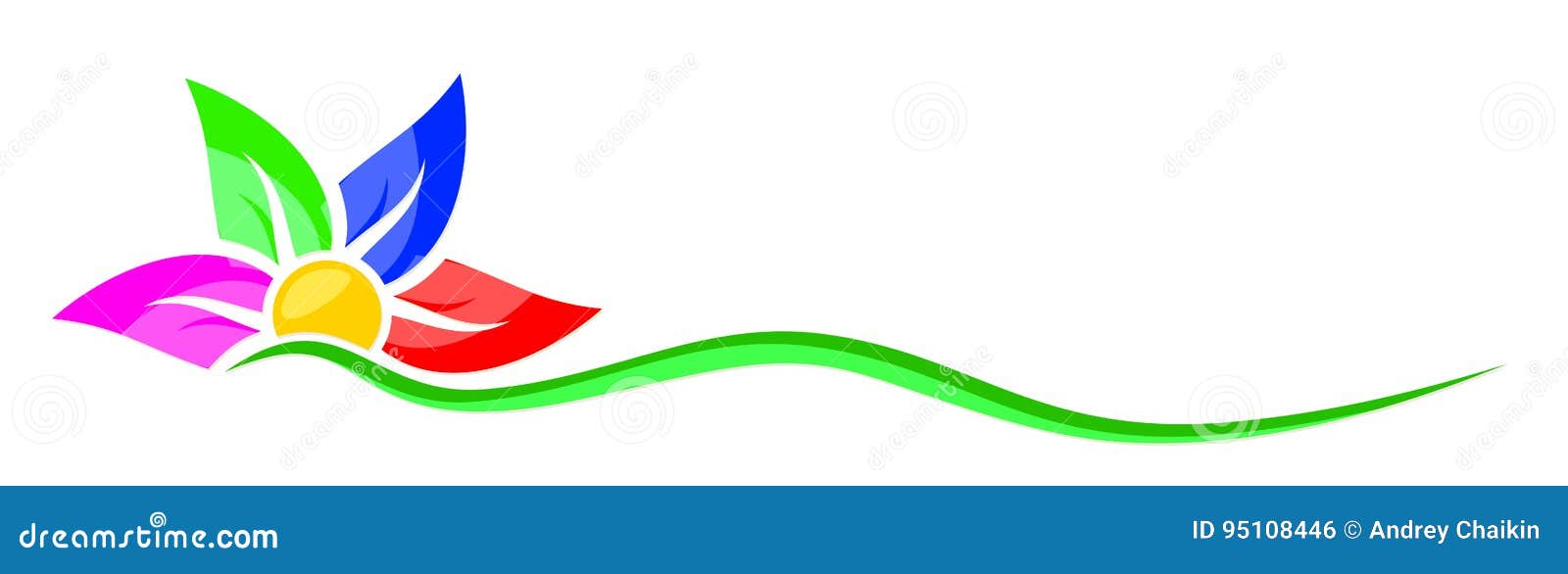 Logo stylized flower. stock vector. Illustration of flora - 95108446