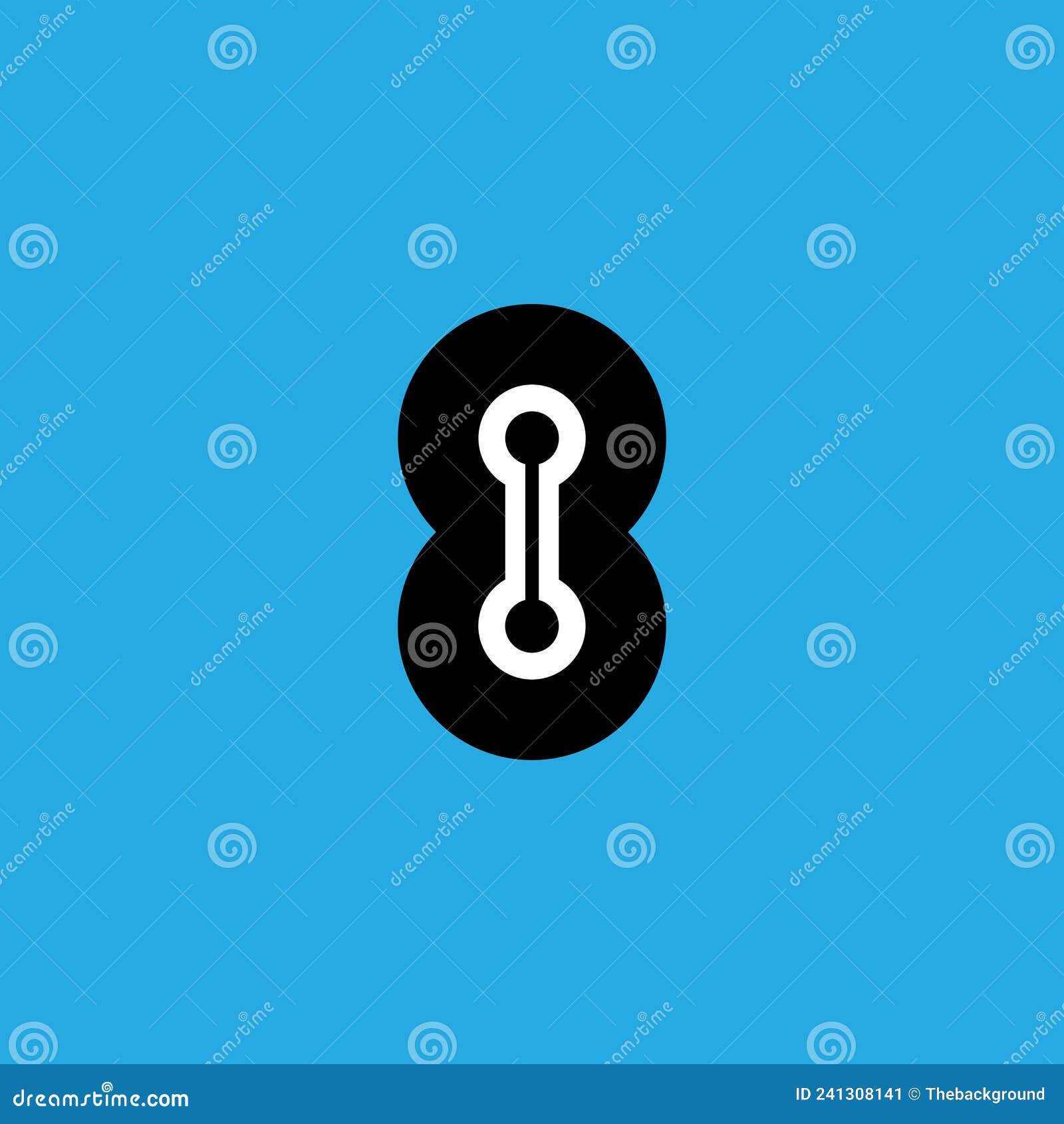 Logo with Stylized Number 8. the Connection Simulates an Electronic ...
