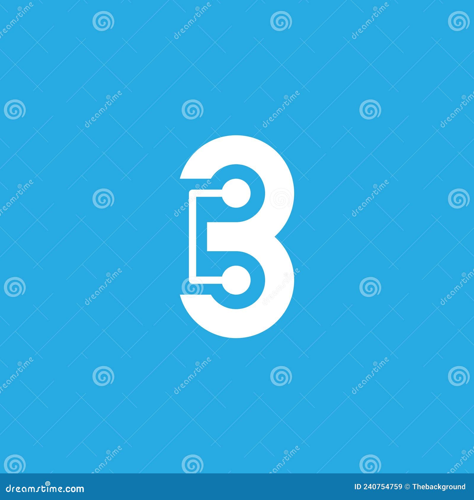 Logo with Stylized Number 3. the Connection Simulates an Electronic ...