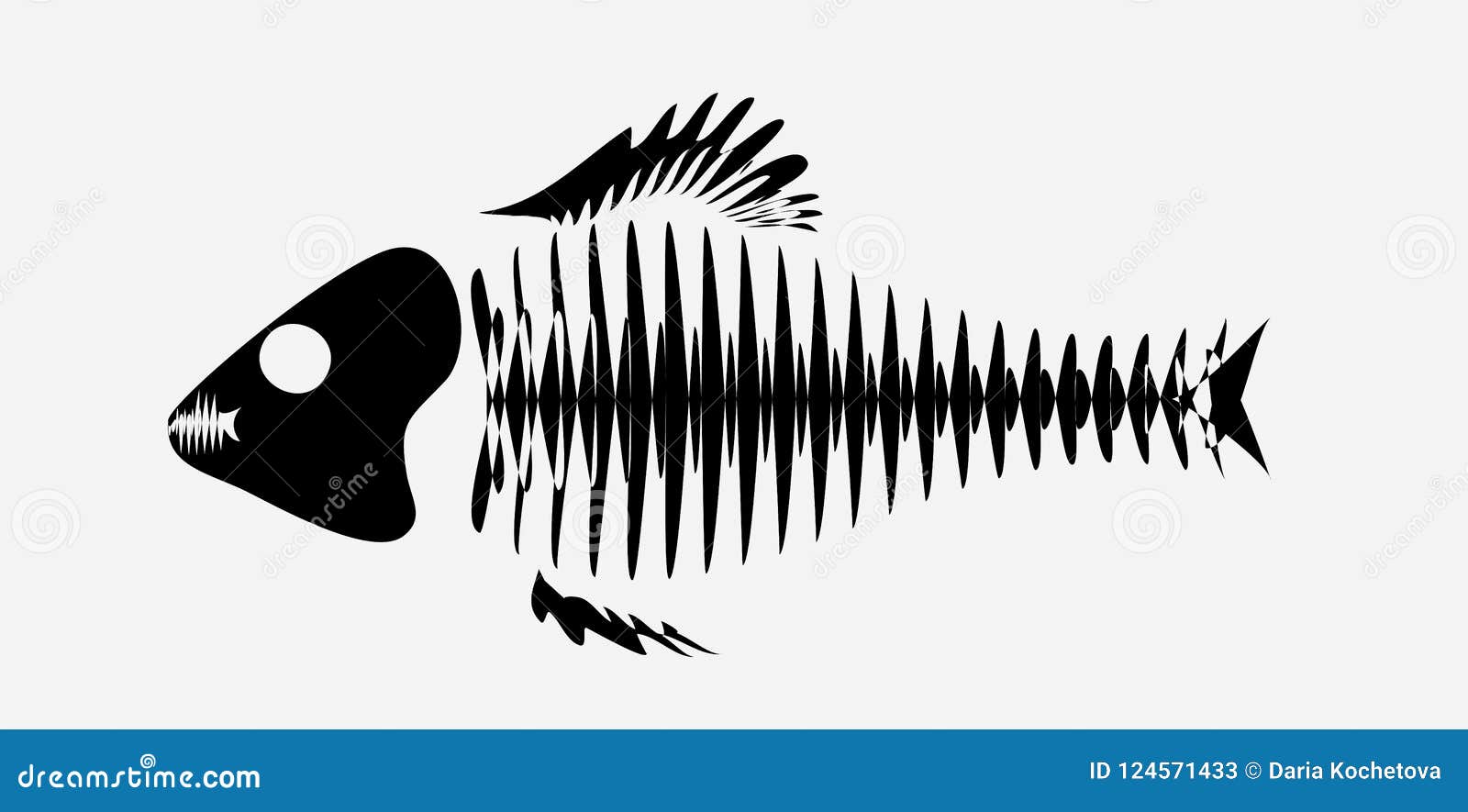 Stylized Skeleton Narwhal Vector Illustration | CartoonDealer.com #64181190