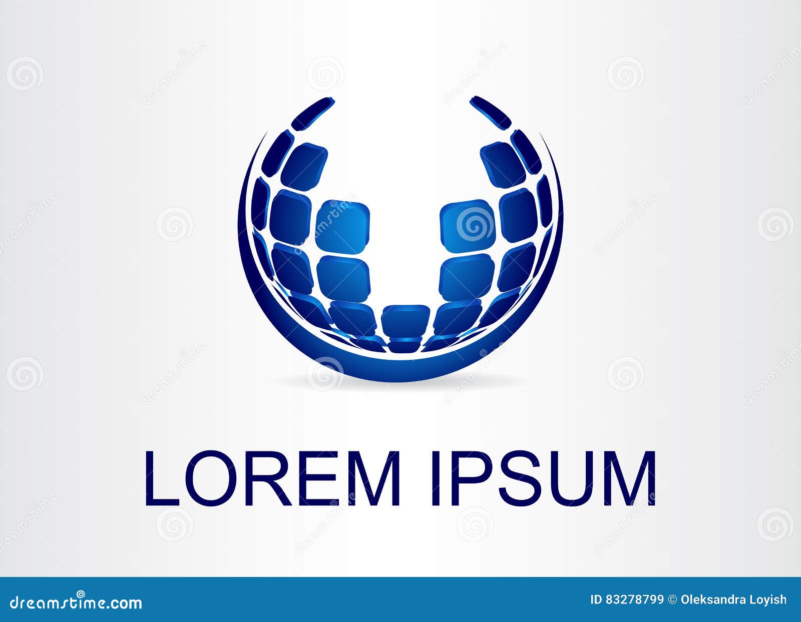 Logo of a Stylized Sphere with Pixels in Motion Stock Vector ...