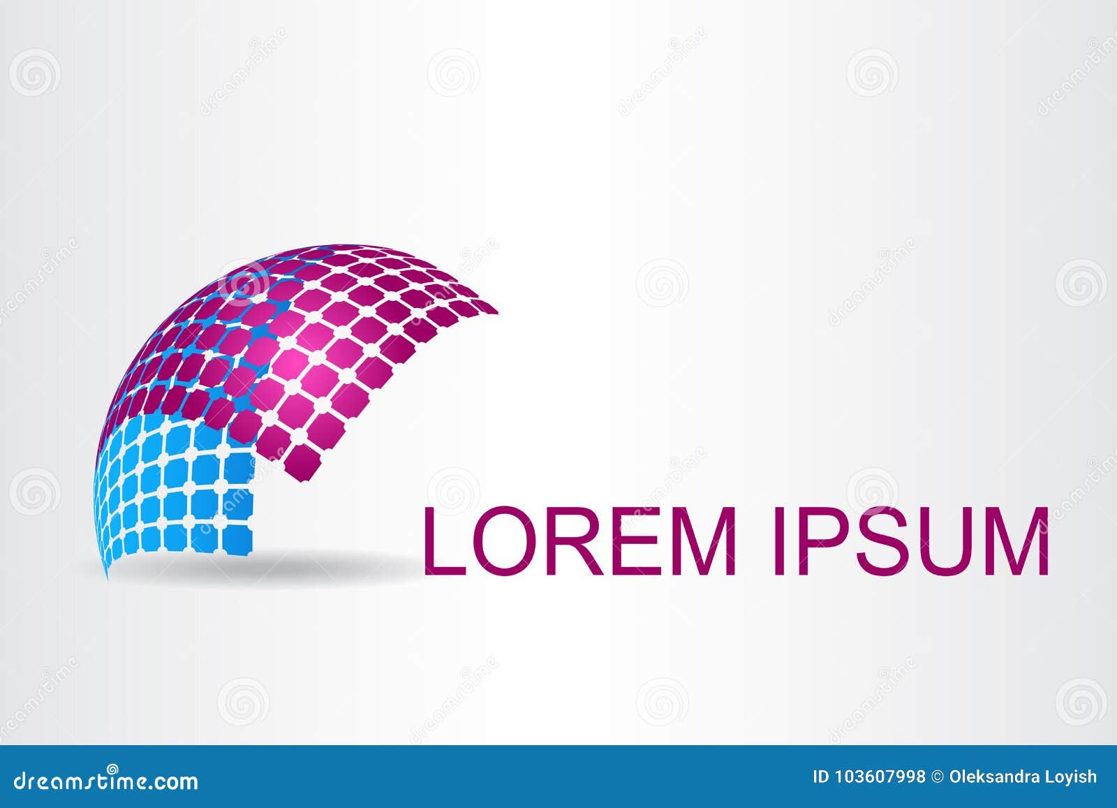 Logo Stylized Spherical Surface with Abstract Shapes Stock Vector ...